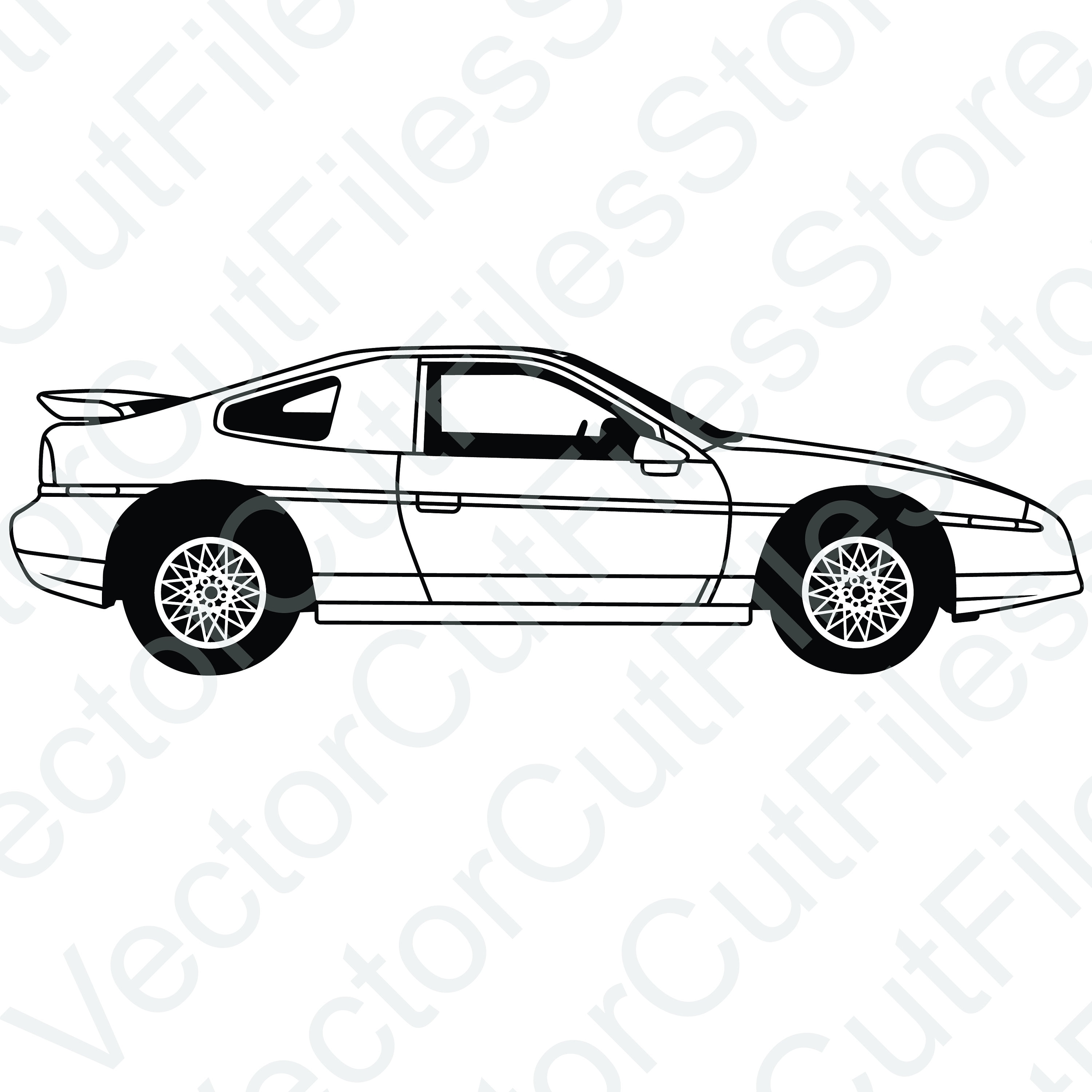 Pontiac Fiero GT 1987 Side View Vector Cut File - Etsy