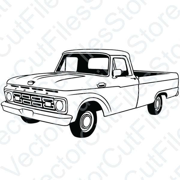 Ford F100 1968 Hot Rod Vector Cut File - Etsy