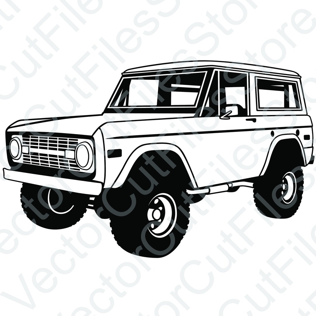 Ford Bronco Angled View Vector Cut File - Etsy