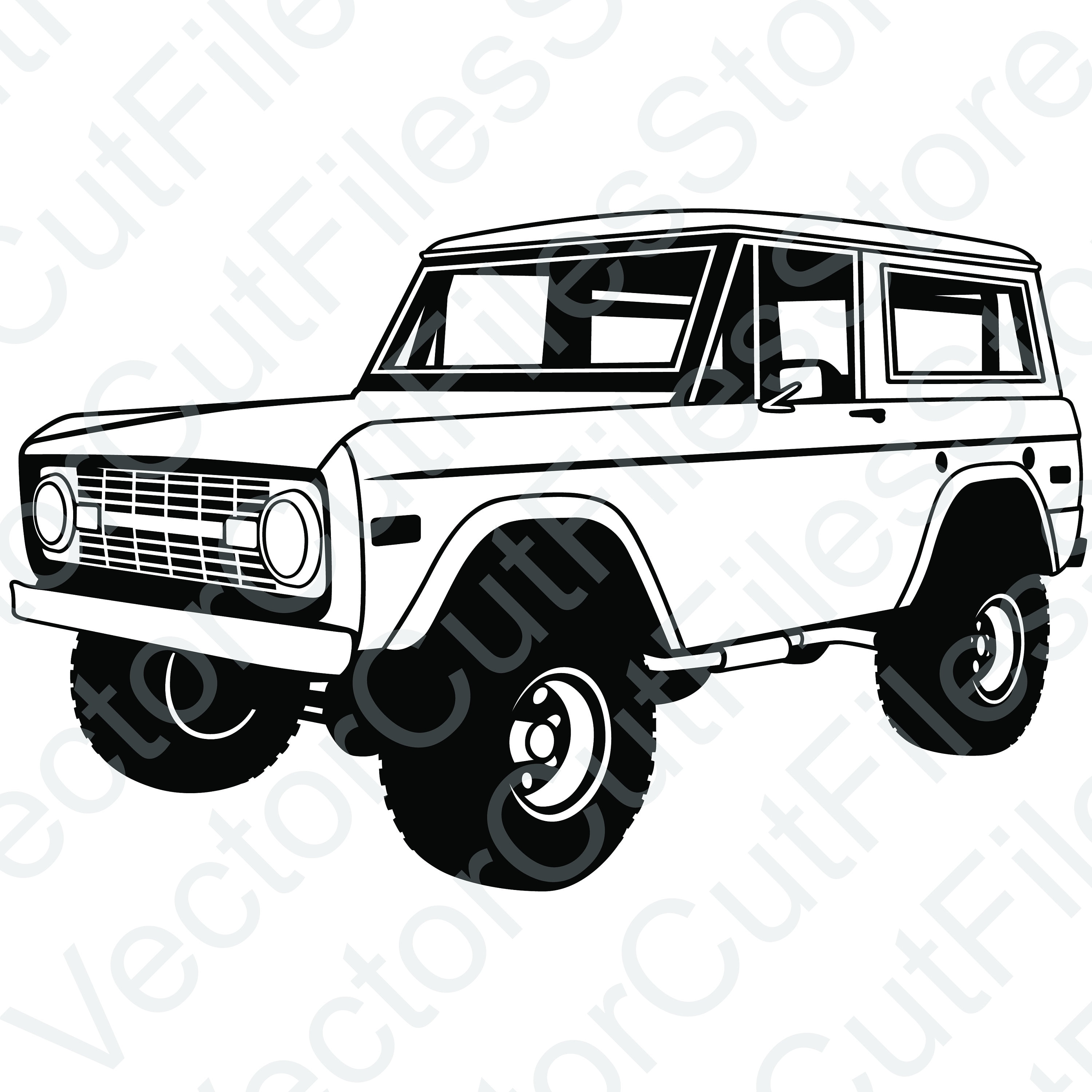 Ford Bronco Angled View Vector Cut File - Etsy