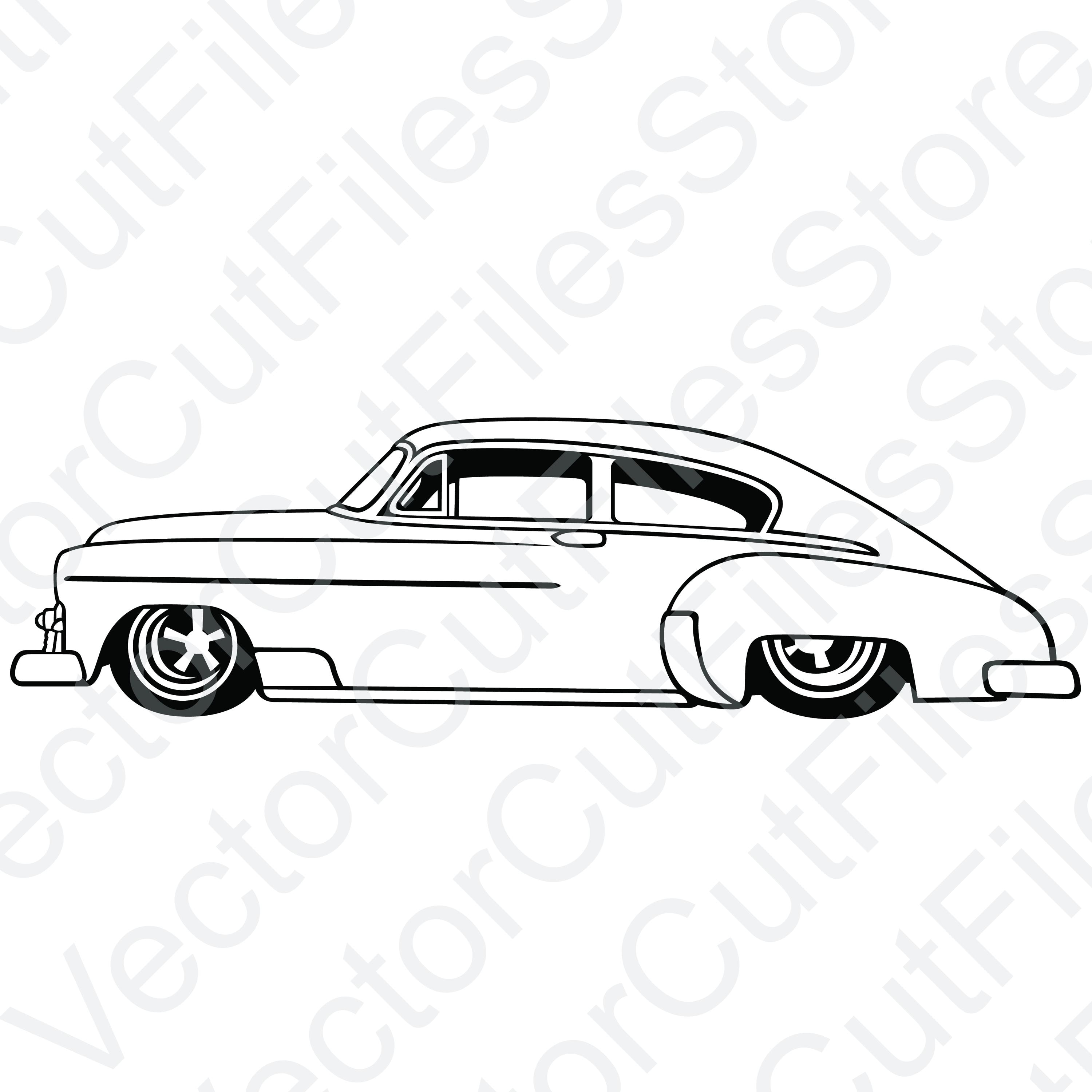 Chevrolet Fleetline 1951 Hot Rod Side View Vector Cut File - Etsy