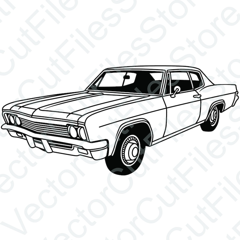 Chevrolet Caprice 1966 Vector Cut File - Etsy