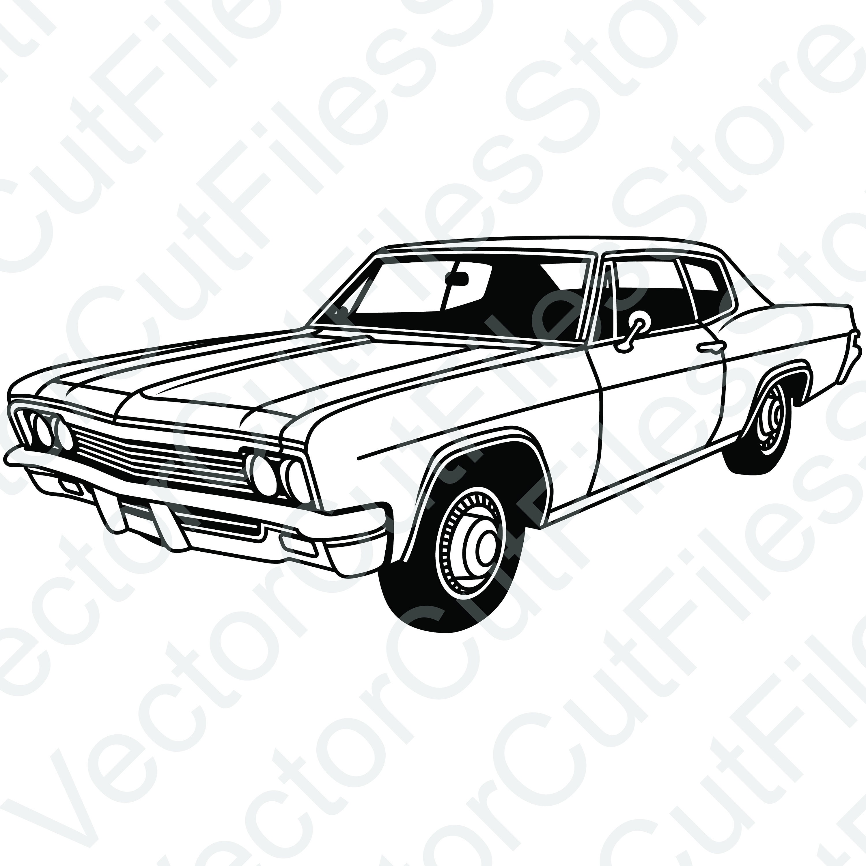 Chevrolet Caprice 1966 Vector Cut File - Etsy