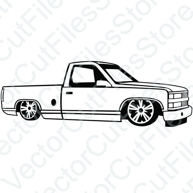 Chevrolet Lowered Truck 3 Vector Cut File - Etsy