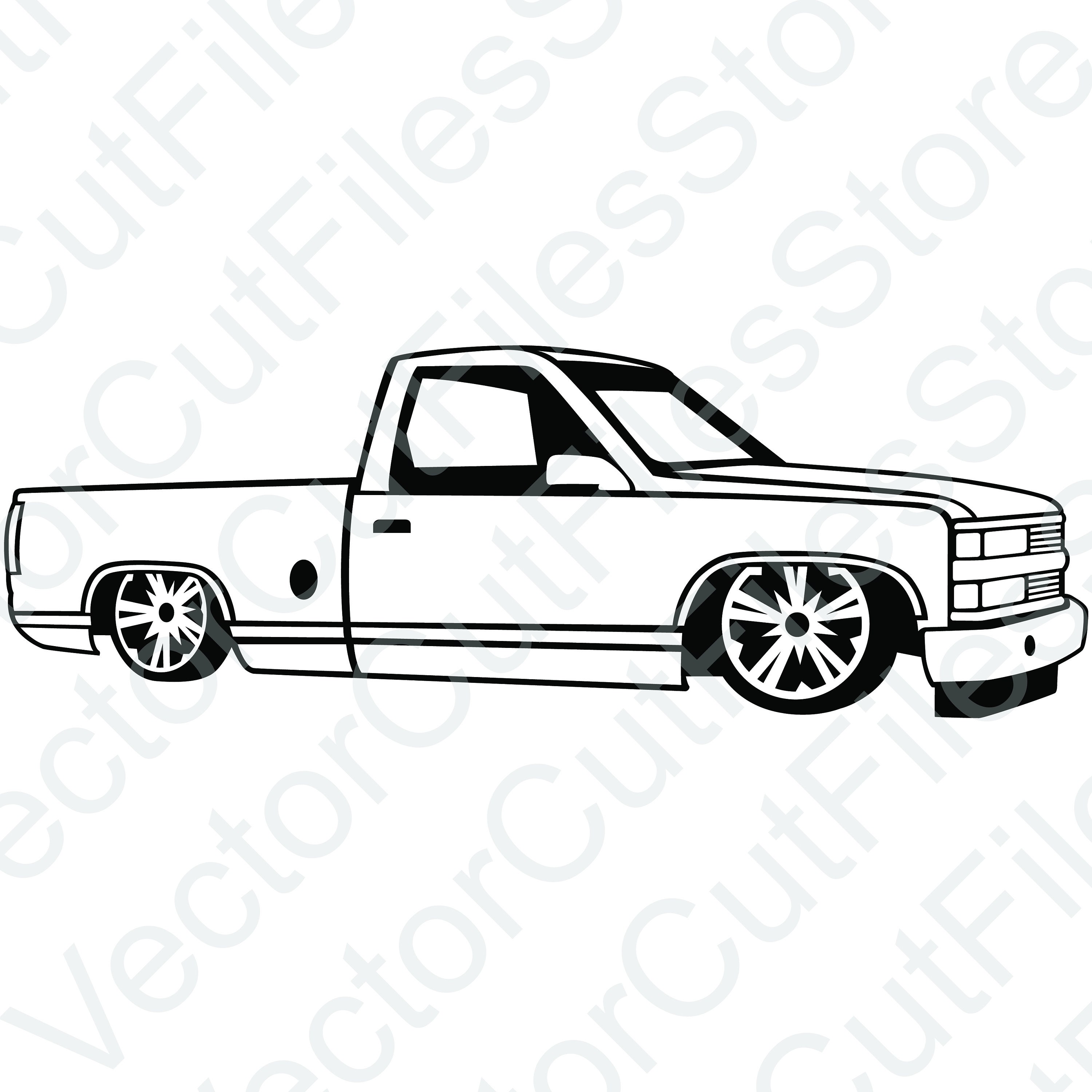Chevrolet Lowered Truck 3 Vector Cut File - Etsy