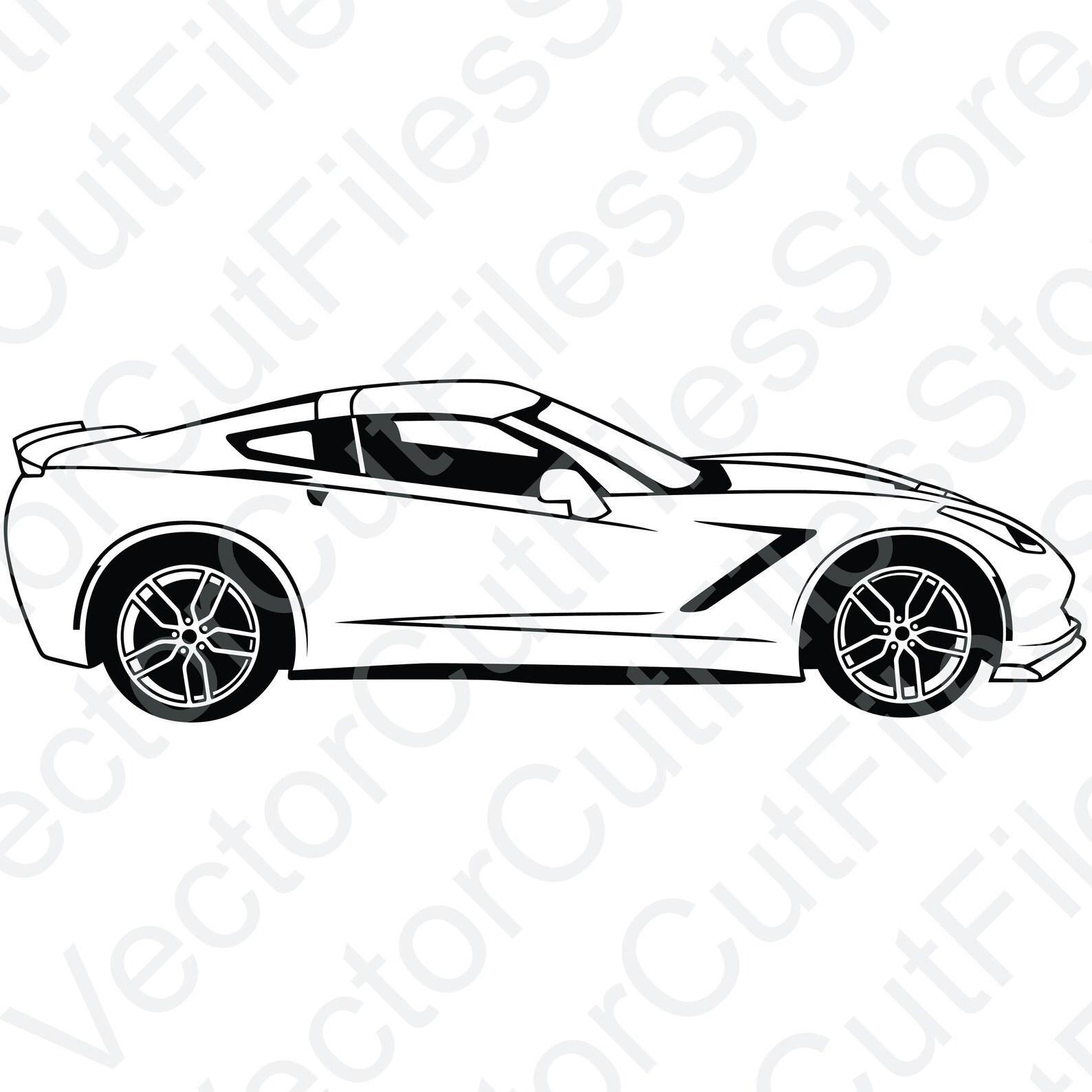 Chevrolet Corvette Stingray 2019 Side View Vector Cut File - Etsy