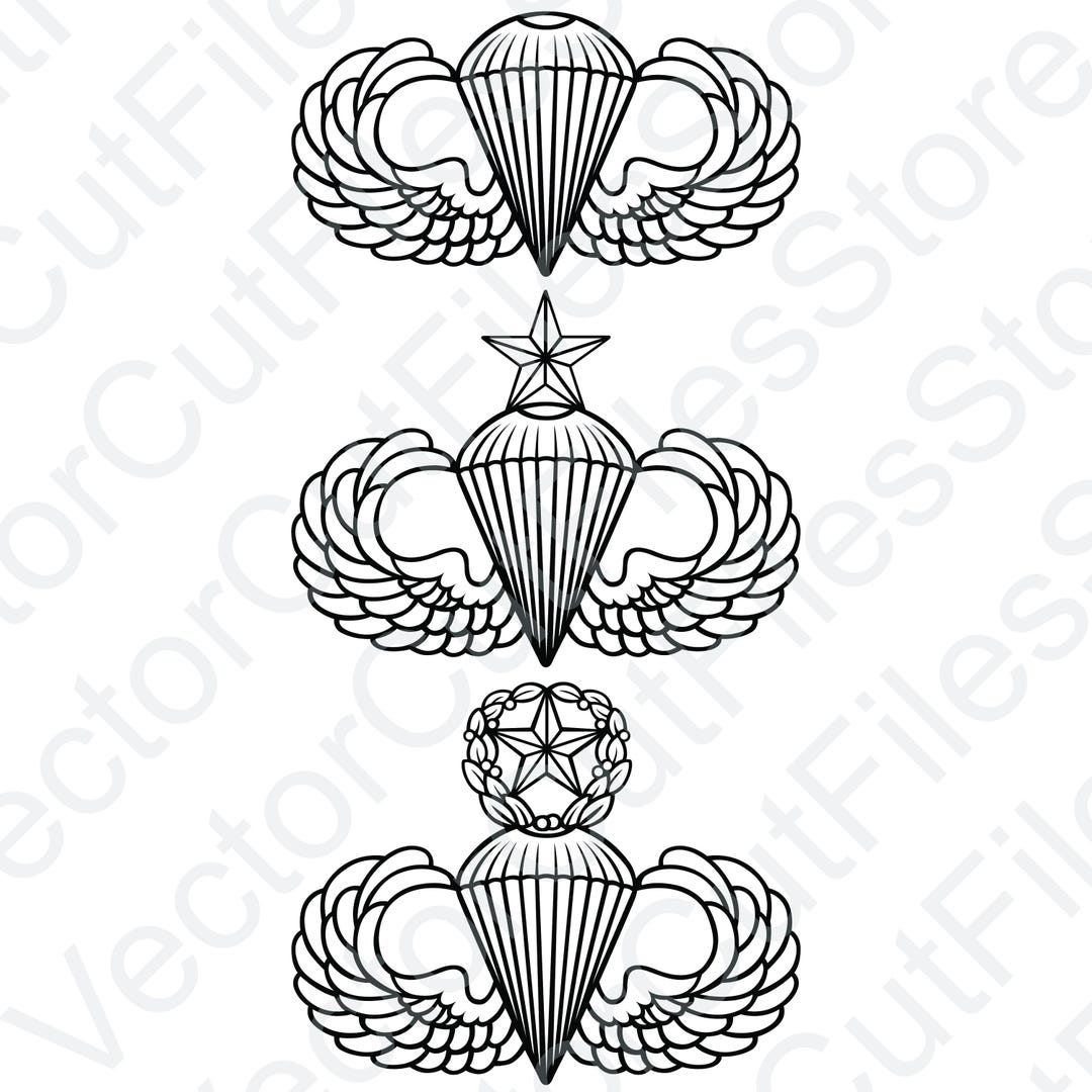 Army Parachutist Badge Vector Cut File - Etsy