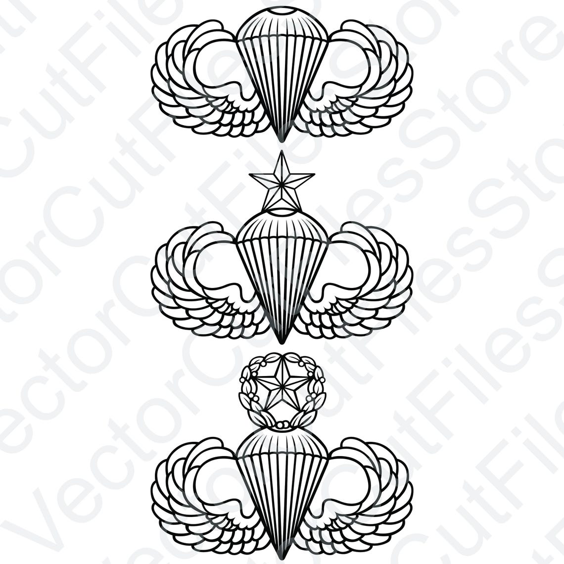 Army Parachutist Badge Vector Cut File - Etsy