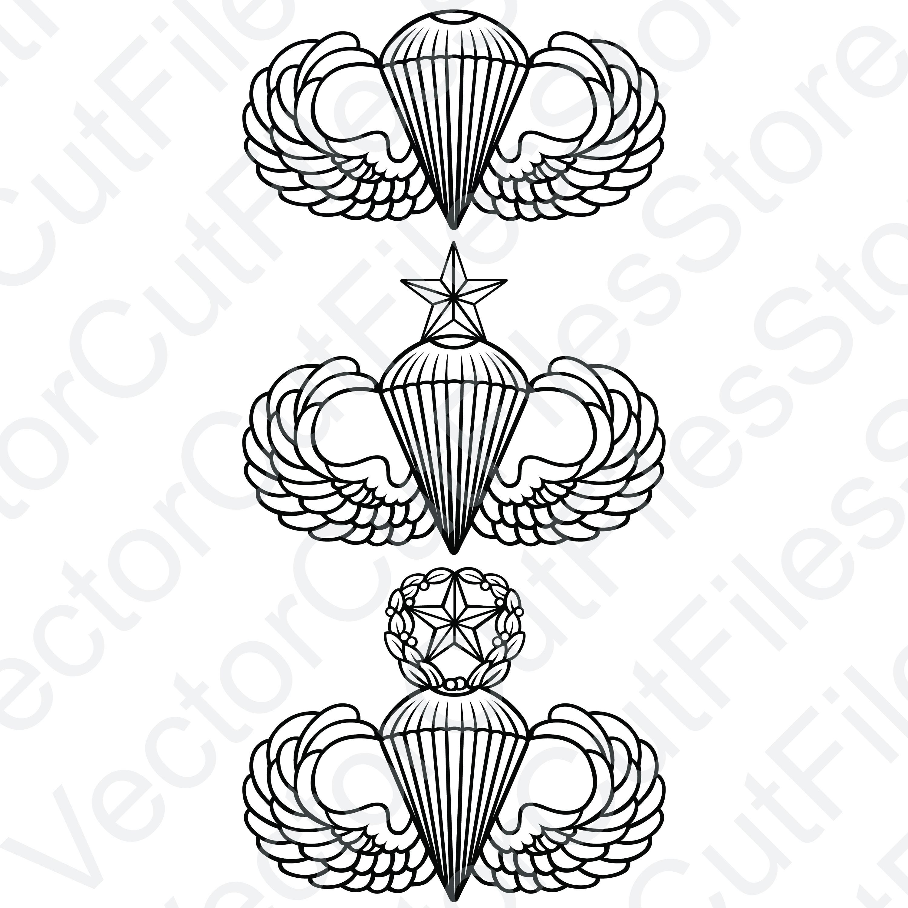 Army Parachutist Badge Vector Cut File - Etsy