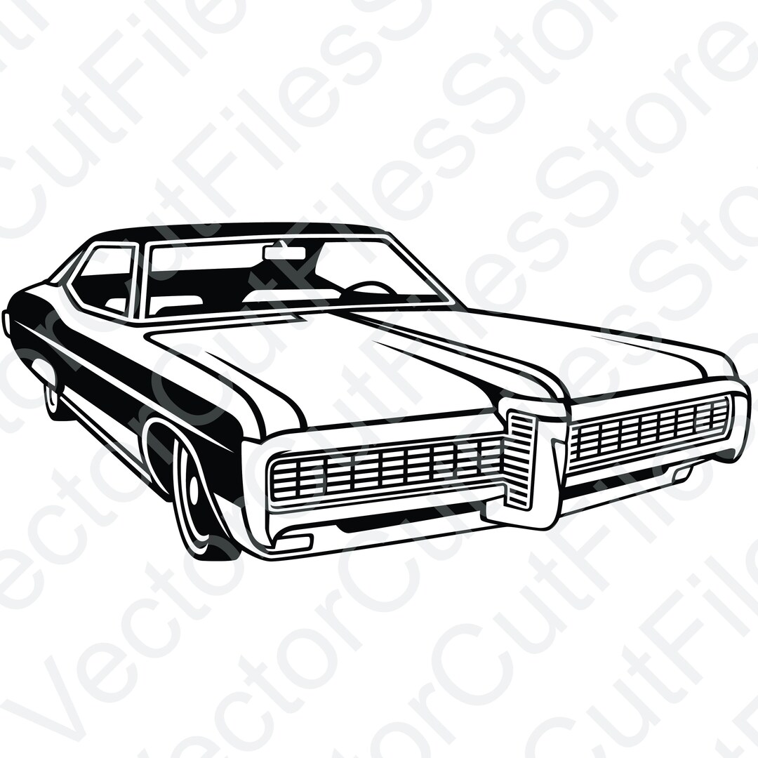 Pontiac Grand Prix 1968 Angled View Vector Cut File - Etsy