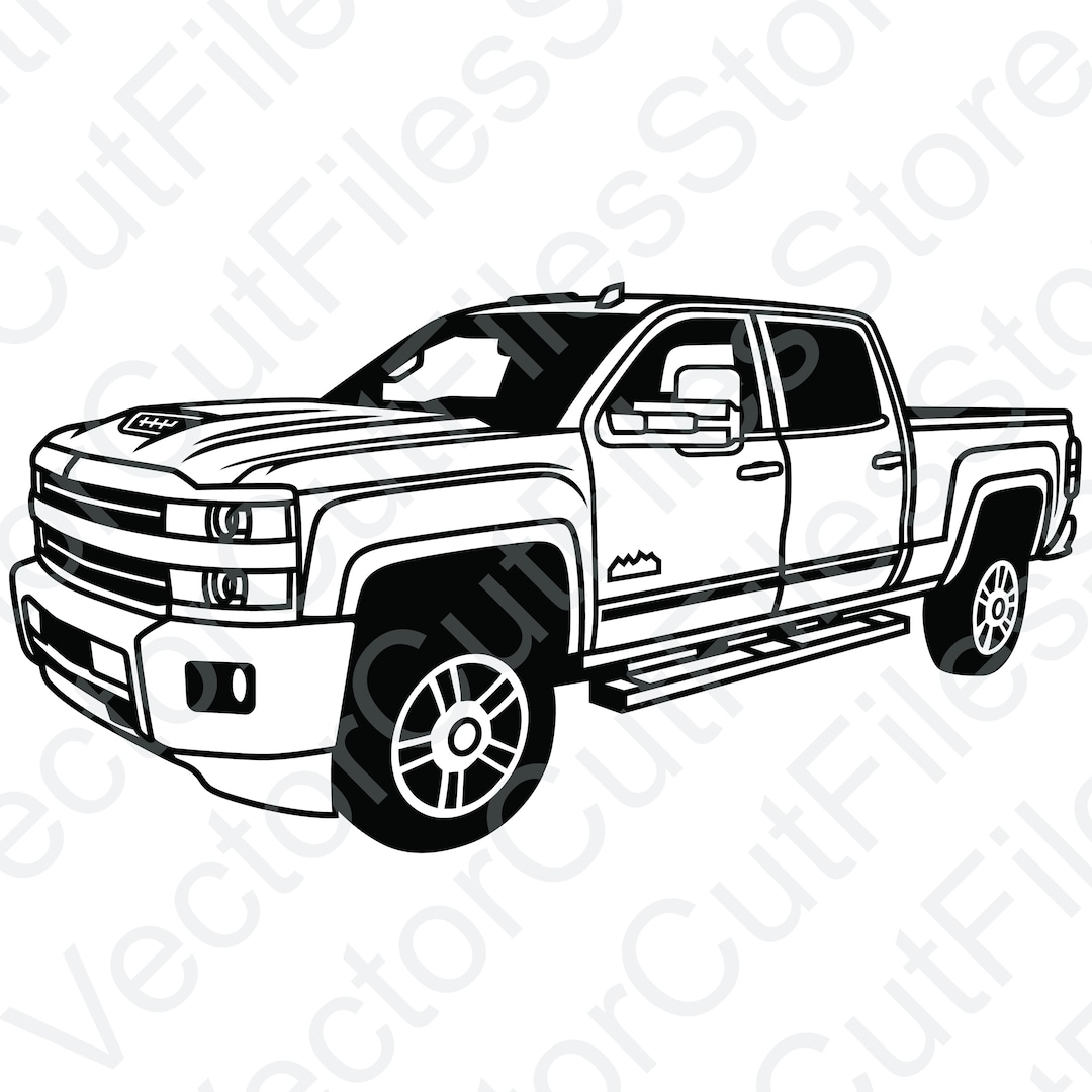 Chevrolet Silverado 2017 Vector Cut File - Etsy