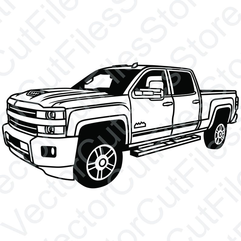 Chevrolet Silverado 2017 Vector Cut File - Etsy