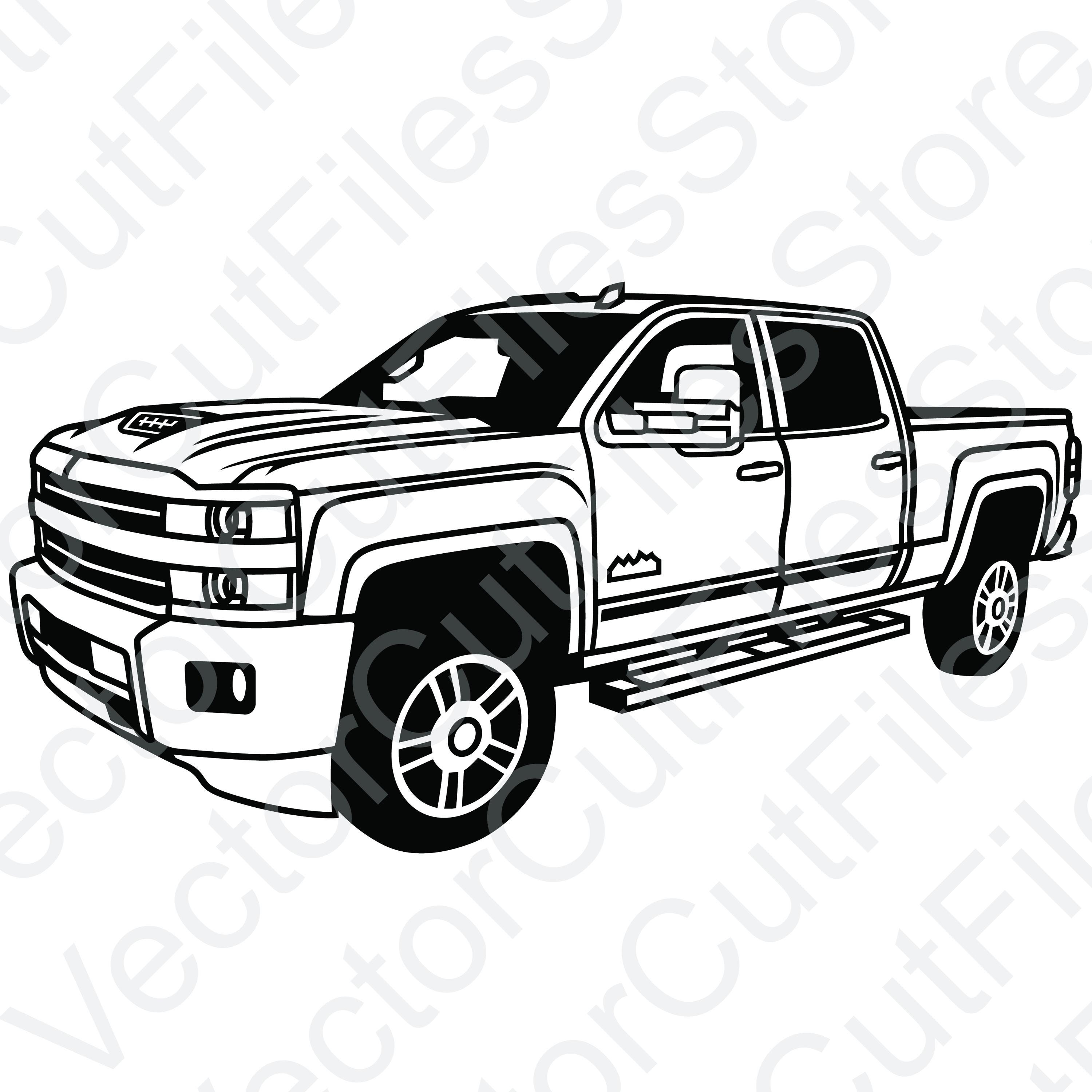 Chevrolet Silverado 2017 Vector Cut File - Etsy