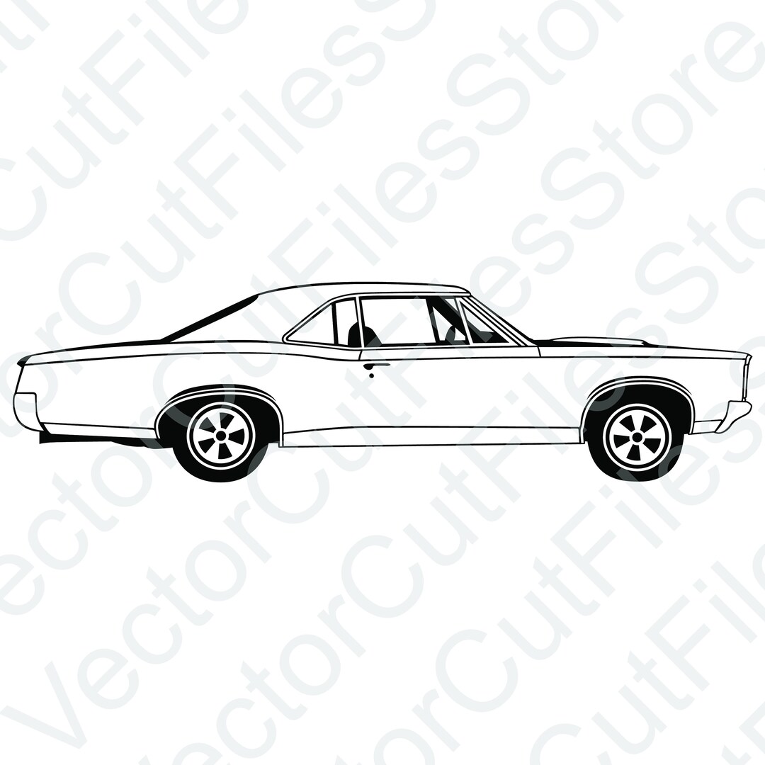 Pontiac GTO 1967 Side View Vector Cut File - Etsy