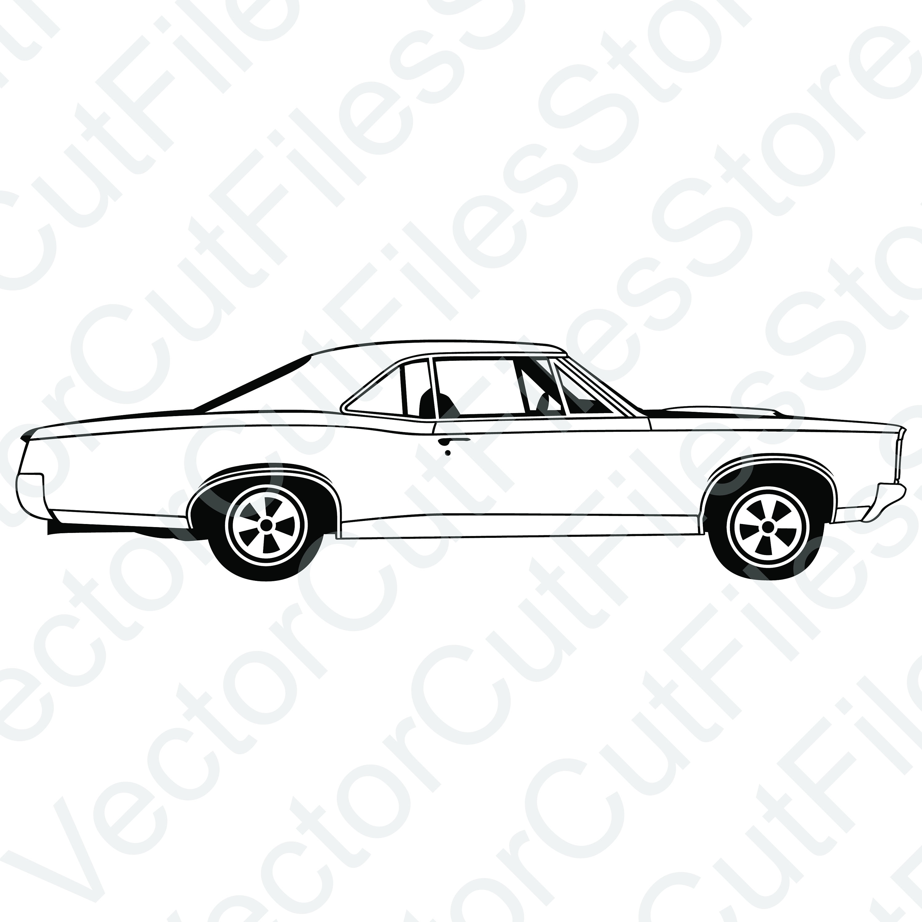 Pontiac GTO 1967 Side View Vector Cut File - Etsy