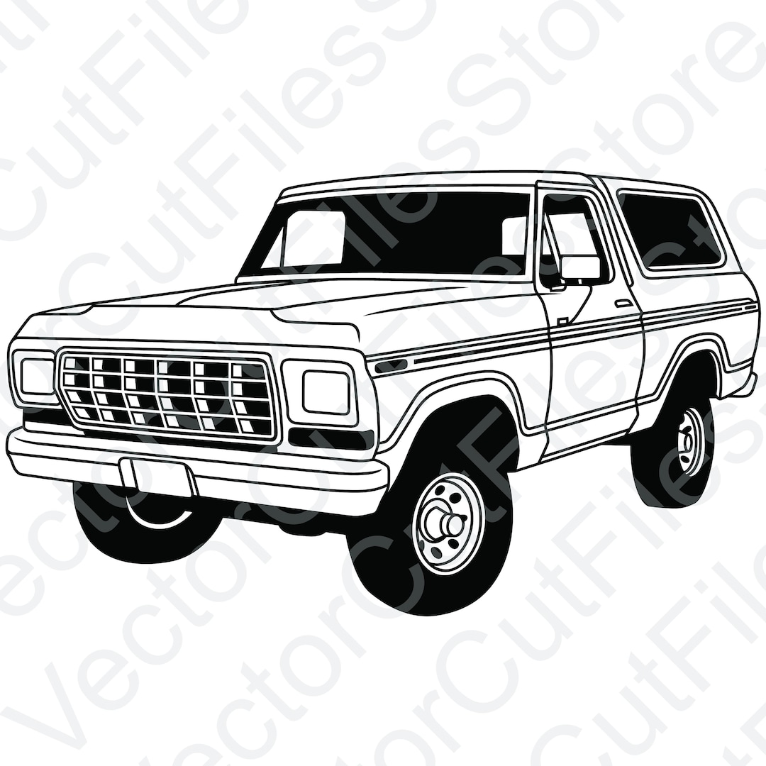 Ford Bronco 1978 Angled View Vector Cut File - Etsy