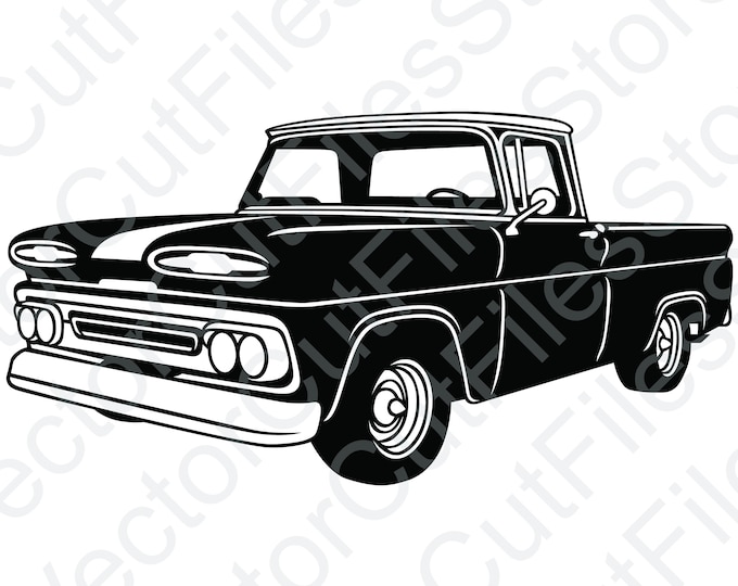 SVG Chevy Apache Classic Pickup Truck Silhouette Cut Files Designs ...