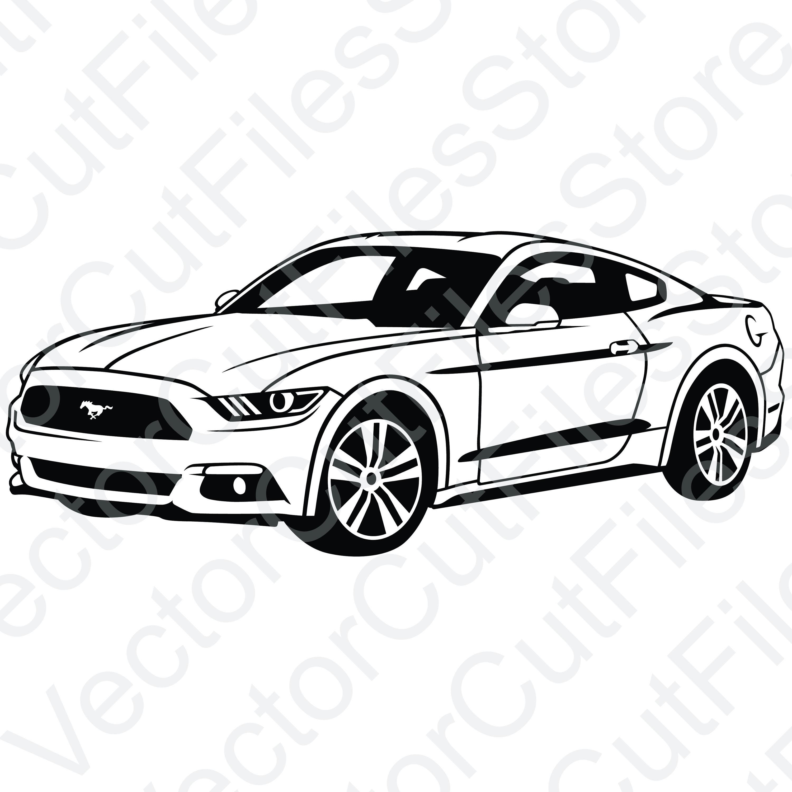 Ford Mustang 2015 Angled View Vector Cut File - Etsy