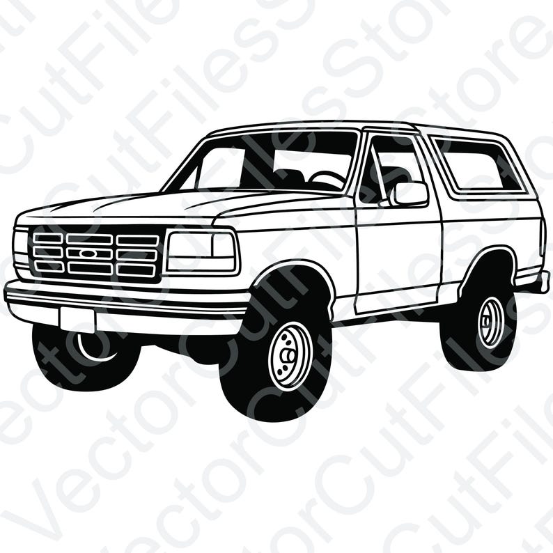 Ford Bronco 1992 Angled View Vector Cut File - Etsy