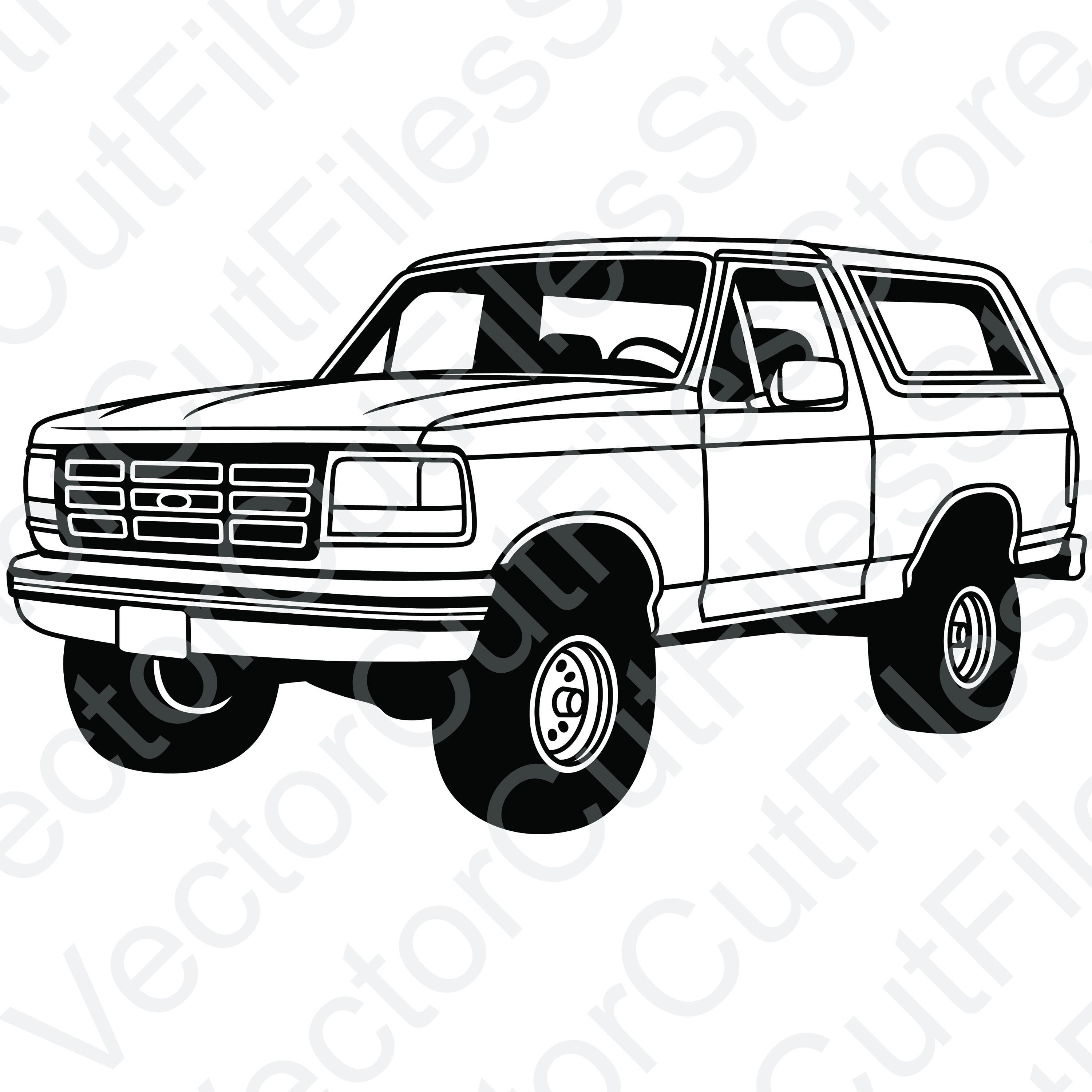 Ford Bronco 1992 Angled View Vector Cut File - Etsy
