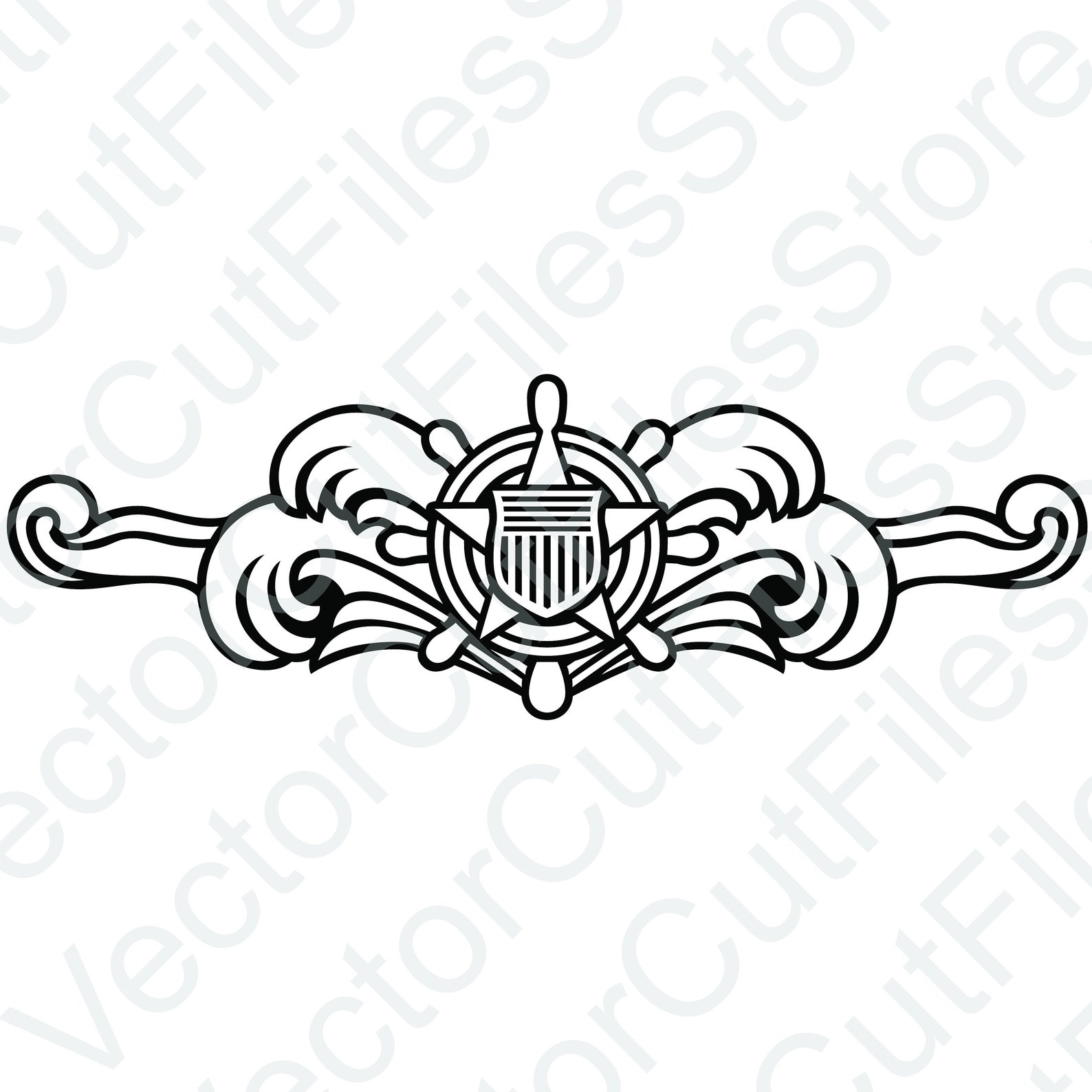 Coast Guard Cutterman Insignia Vector Cut File - Etsy