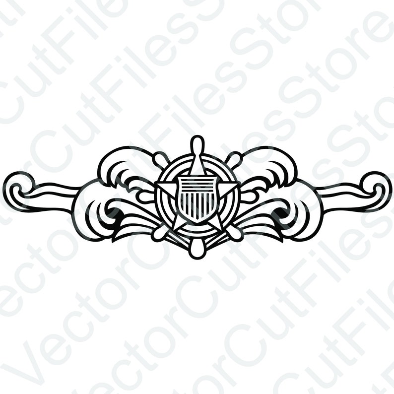 Coast Guard Cutterman Insignia Vector Cut File - Etsy