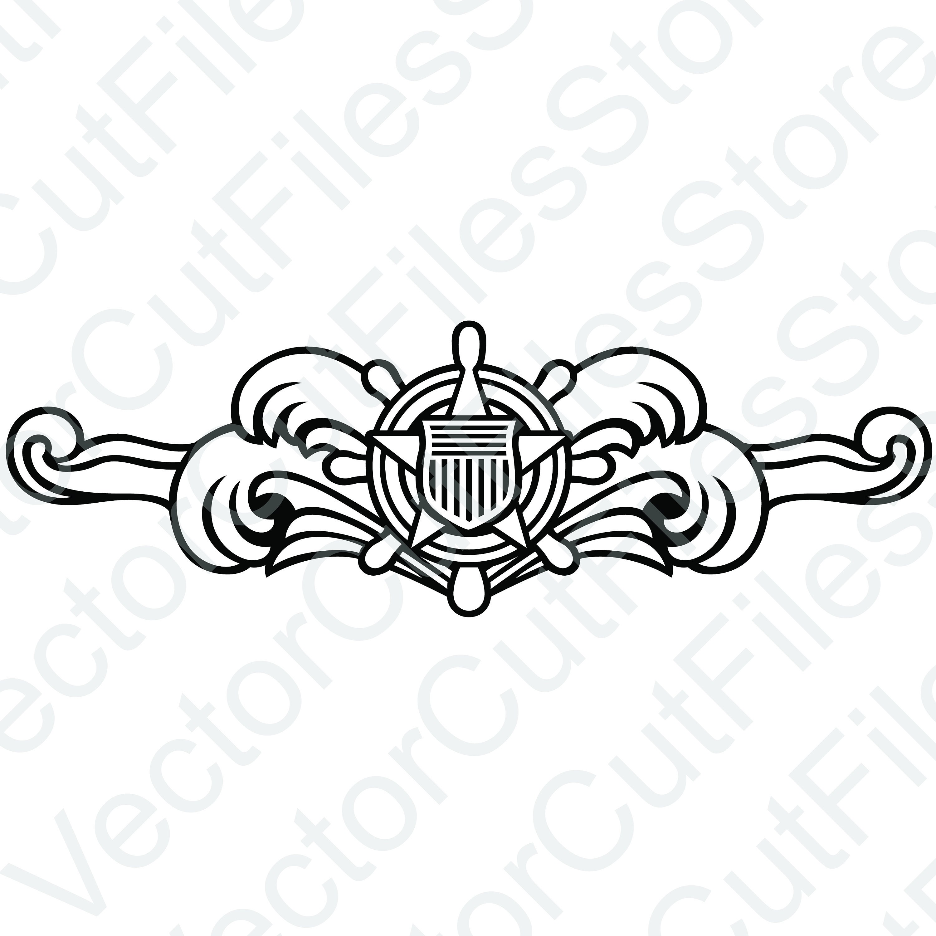 Coast Guard Cutterman Insignia Vector Cut File - Etsy