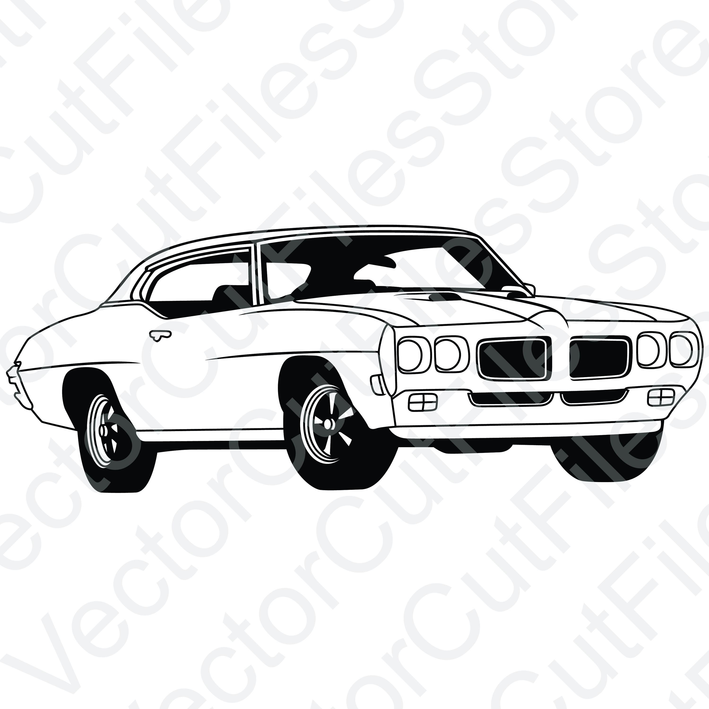 Pontiac GTO 1970 Angled View Vector Cut File - Etsy