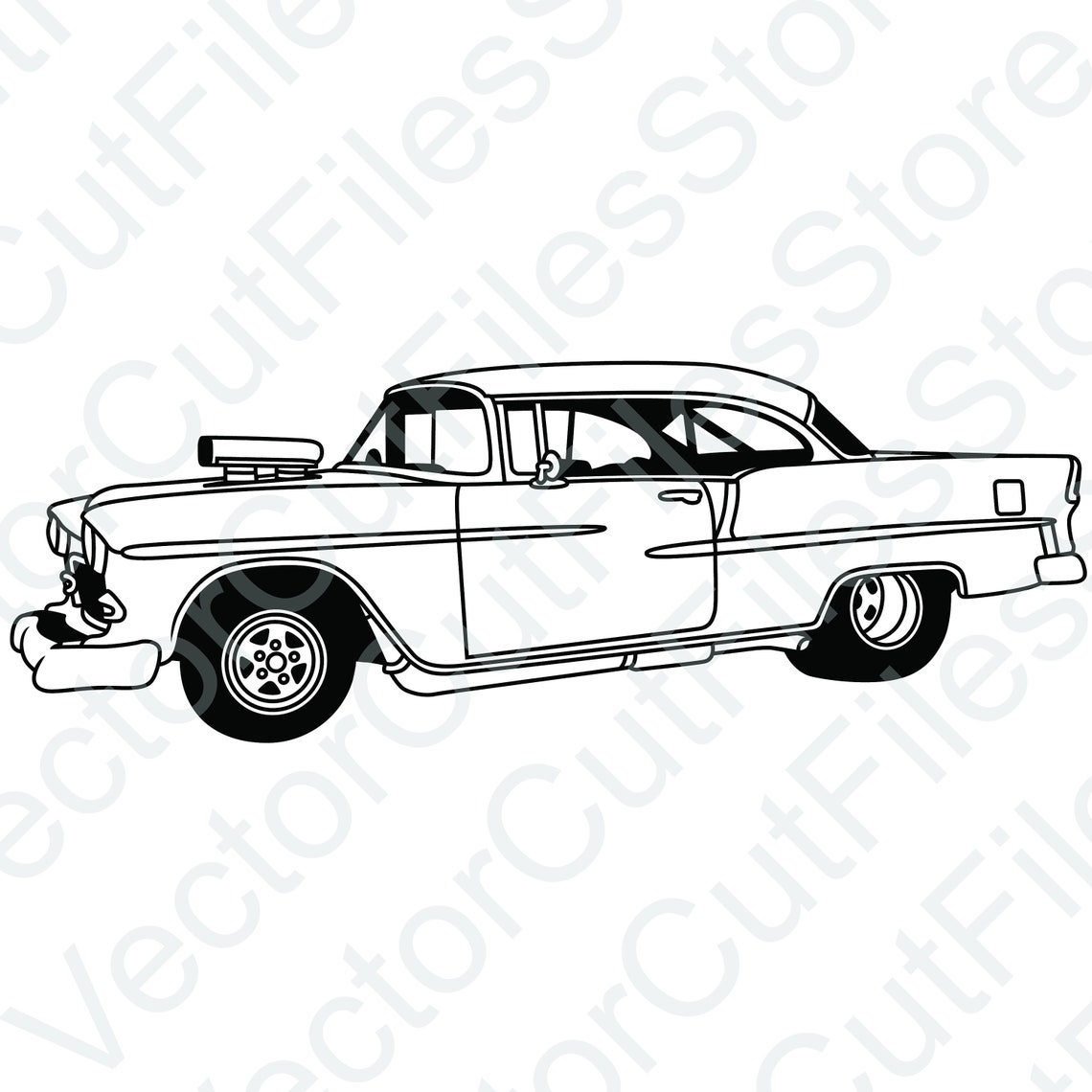 Chevrolet Bel Air Hot Rod Vector Cut File - Etsy Canada
