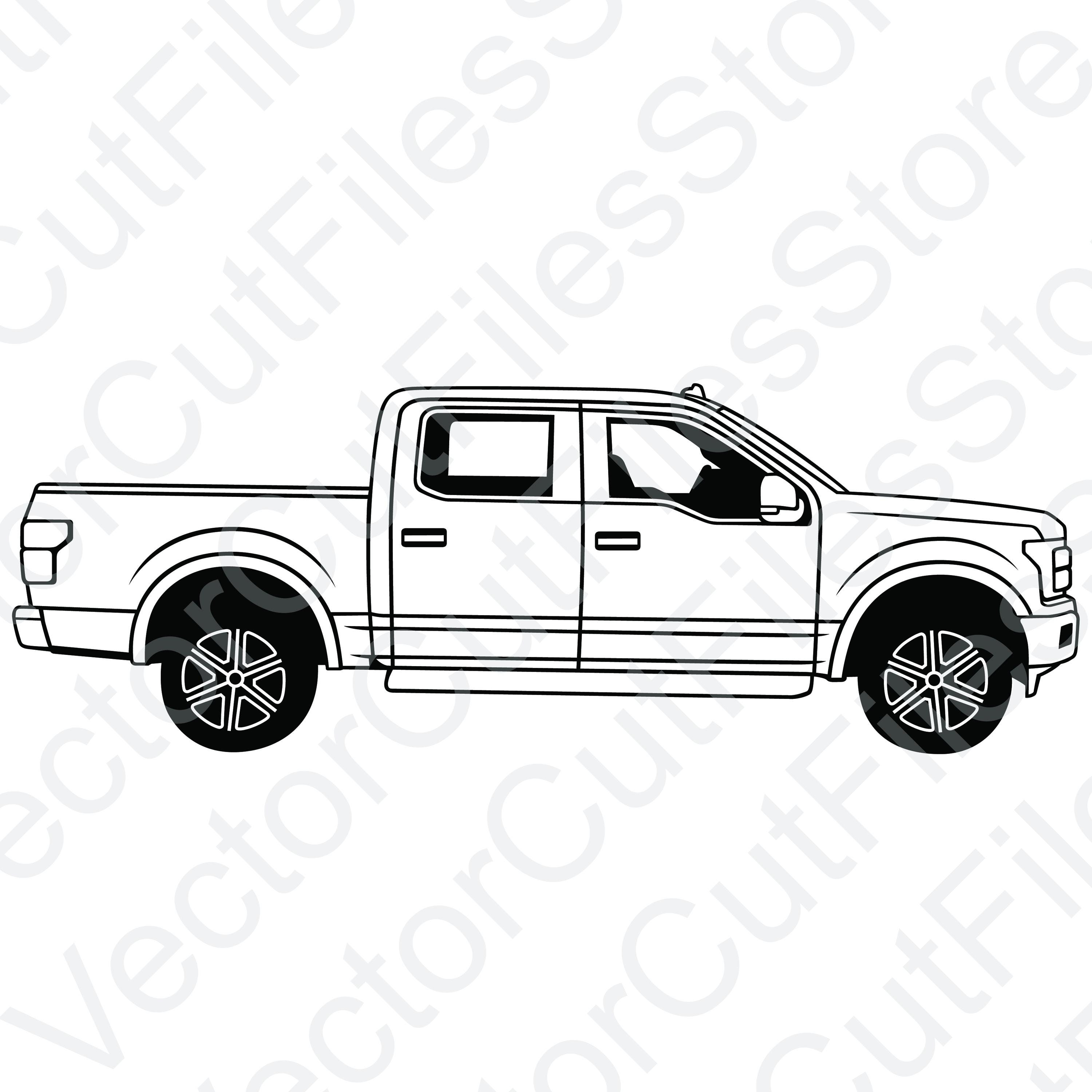 Ford F150 2019 Side View Vector Cut File - Etsy