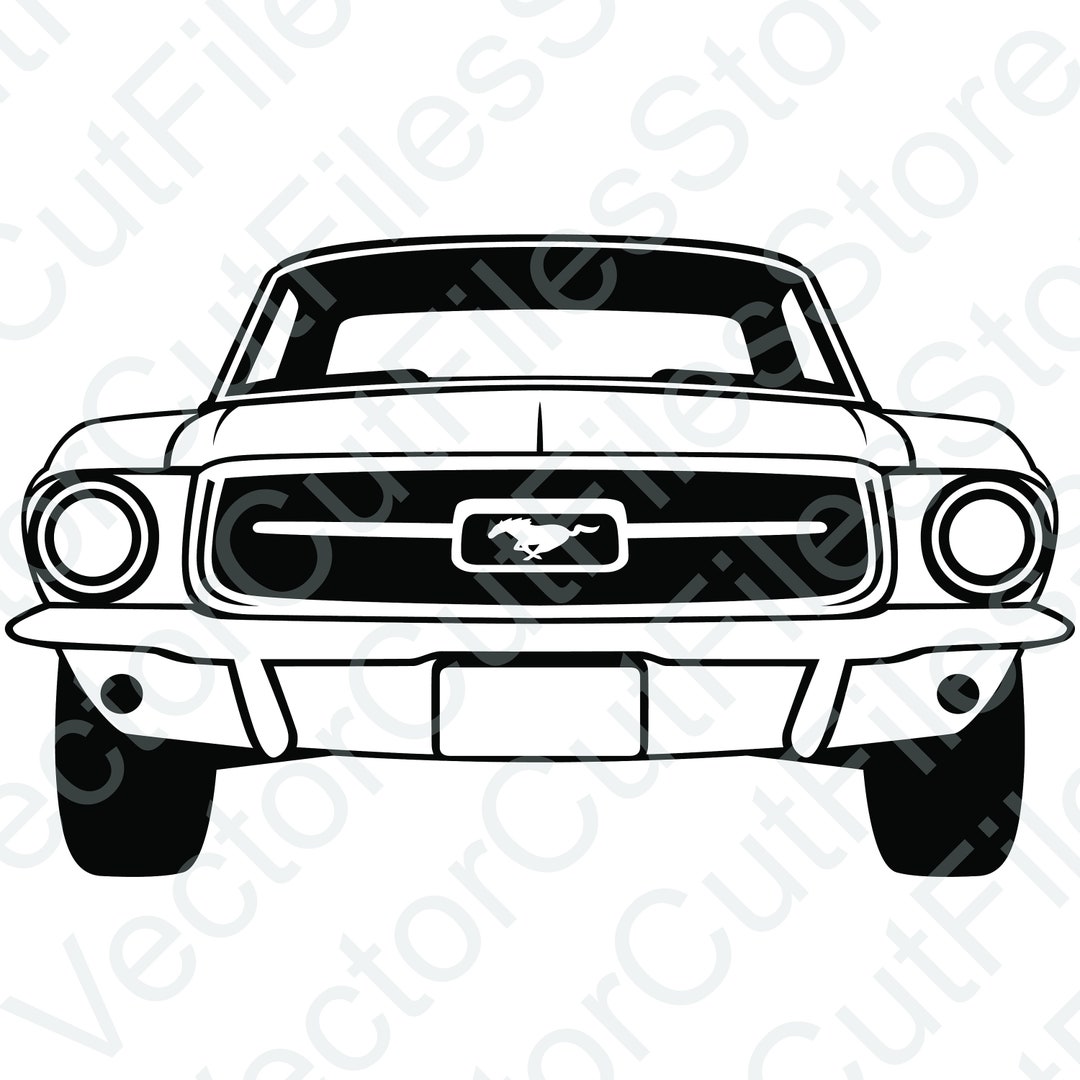 Ford Mustang 1967 Front View Vector Cut File - Etsy