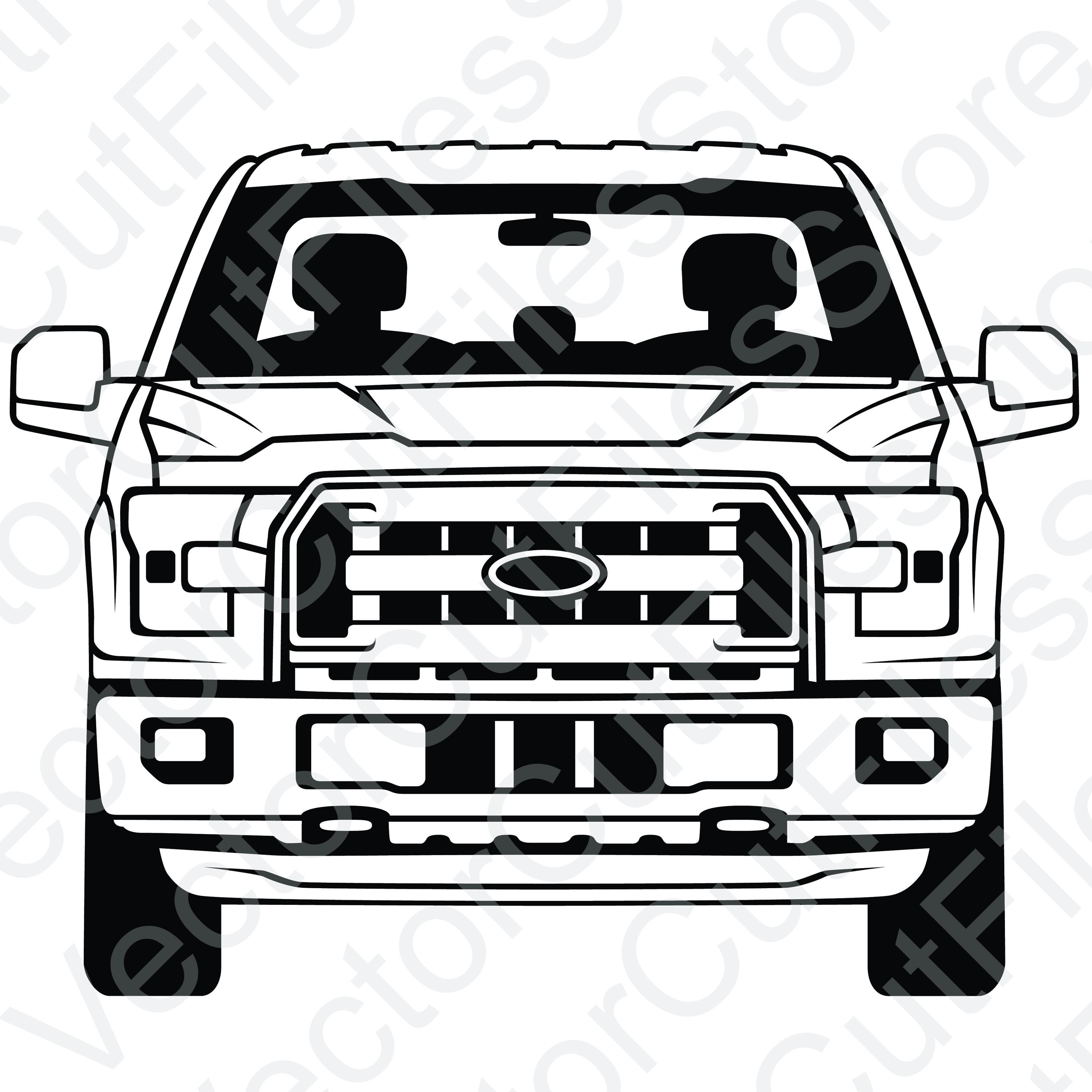 Ford F150 XL 2016 Front View Vector Cut File - Etsy