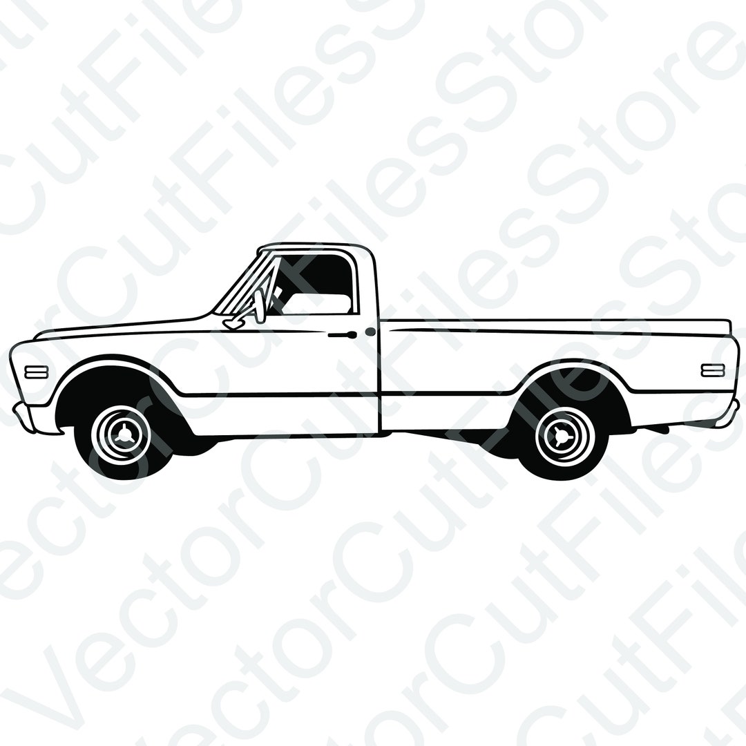 Chevrolet C10 2nd Generation 1967 Side View Vector Cut File - Etsy