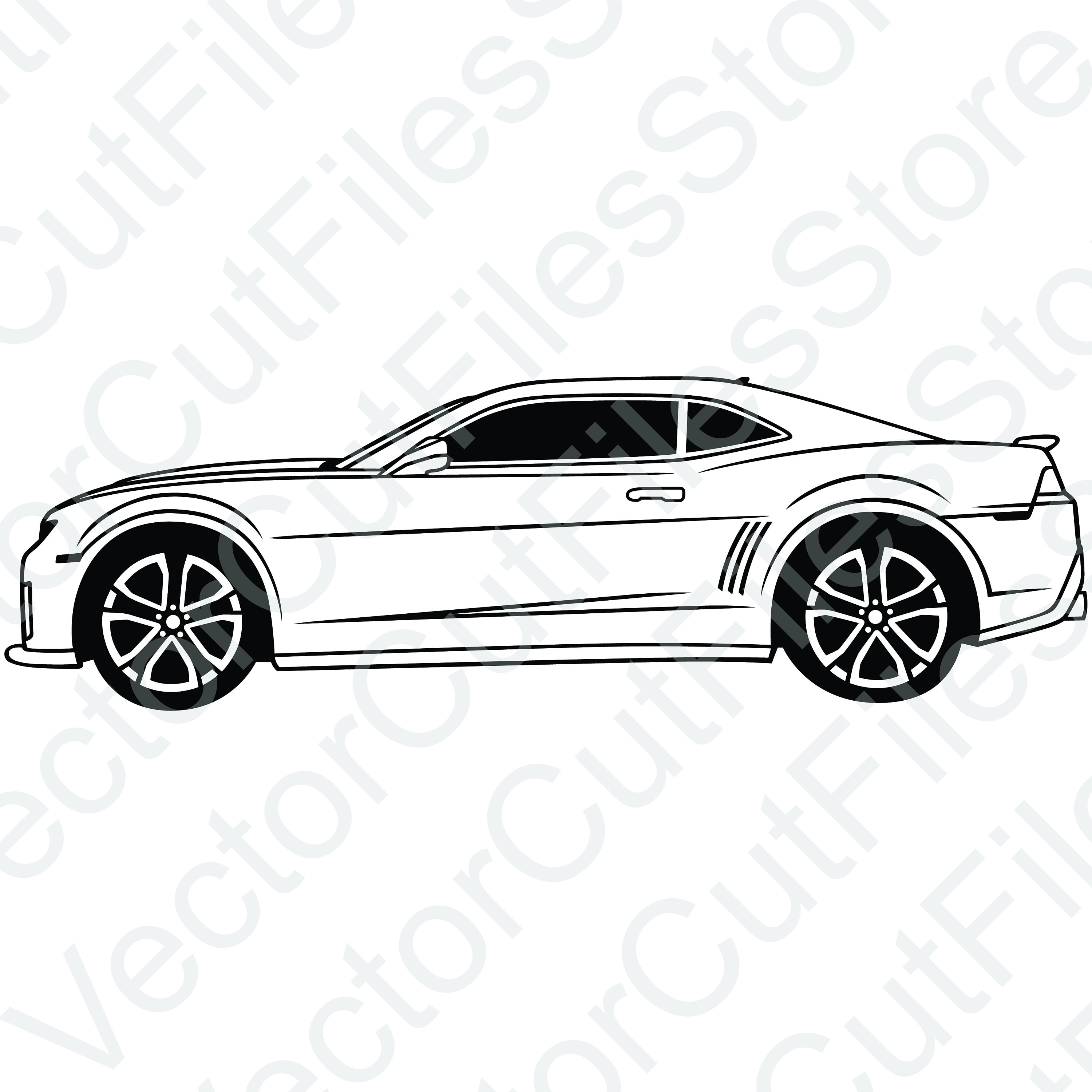 Chevrolet Camaro 2014 ZL1 Side View Vector Cut File - Etsy