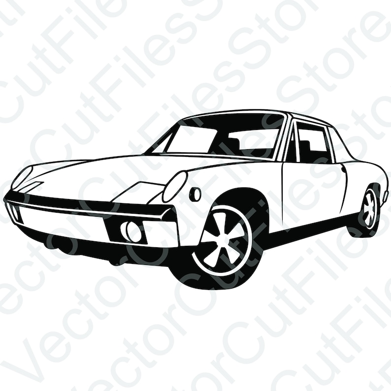German Car 914 Angled View Vector Cut File - Etsy