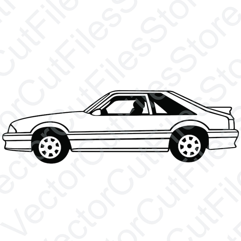 Ford Mustang 1988 Side View Vector Cut File - Etsy
