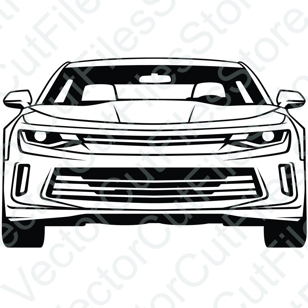 Chevrolet Camaro 2016 Front View Vector Cut File - Etsy