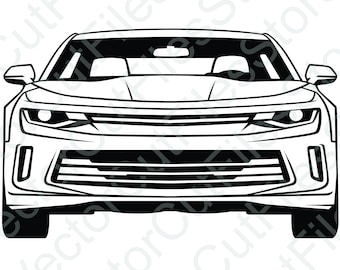 Chevrolet Camaro 2014 ZL1 Front View Vector Cut File - Etsy