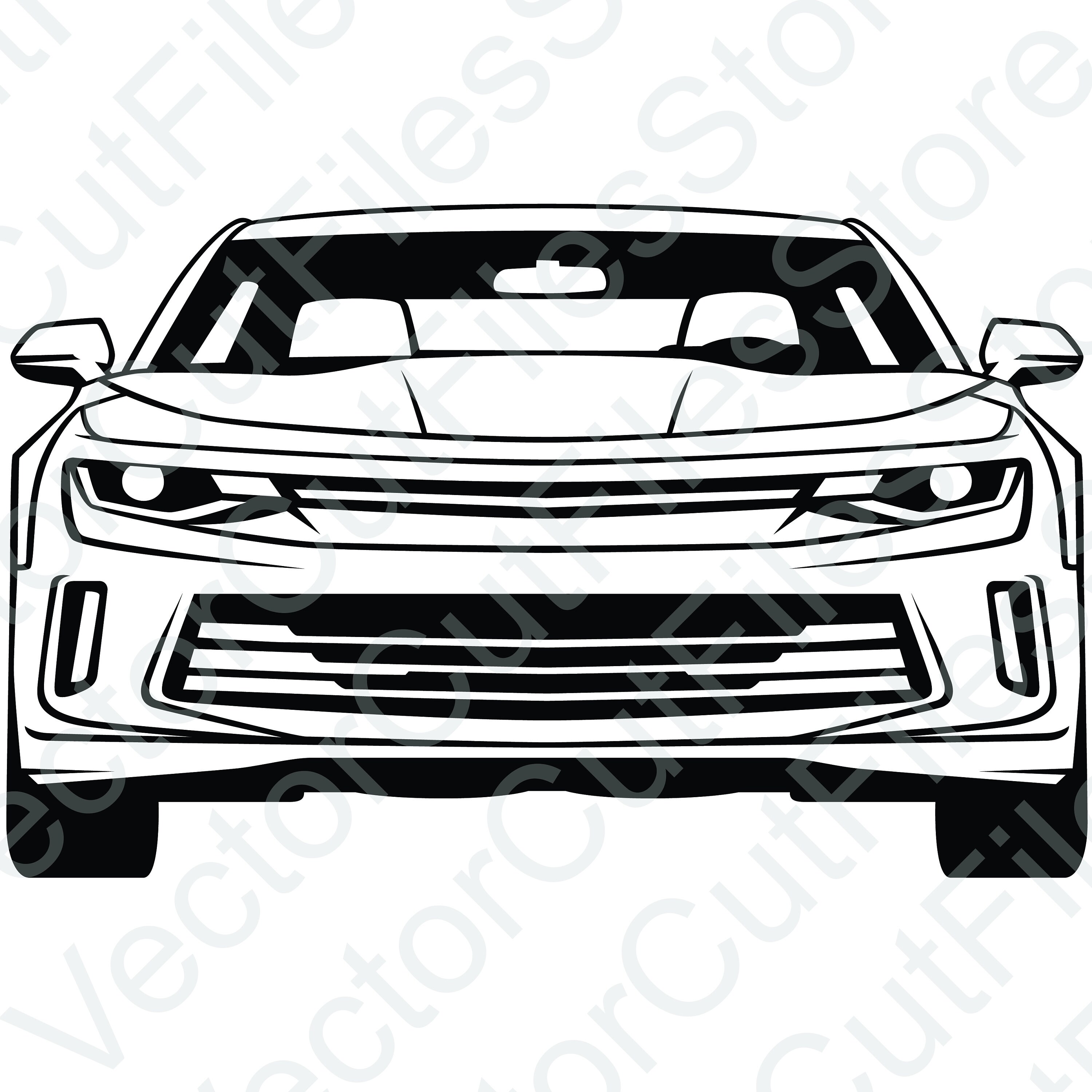 Chevrolet Camaro 2016 Front View Vector Cut File - Etsy