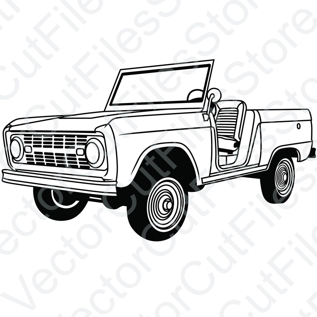 Ford Bronco Roadster Angled View Vector Cut File - Etsy