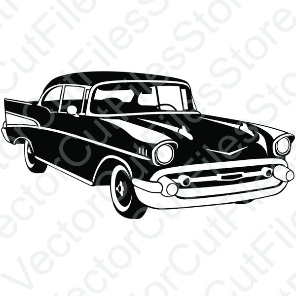 1957 Chevy Bel Air Png - Etsy