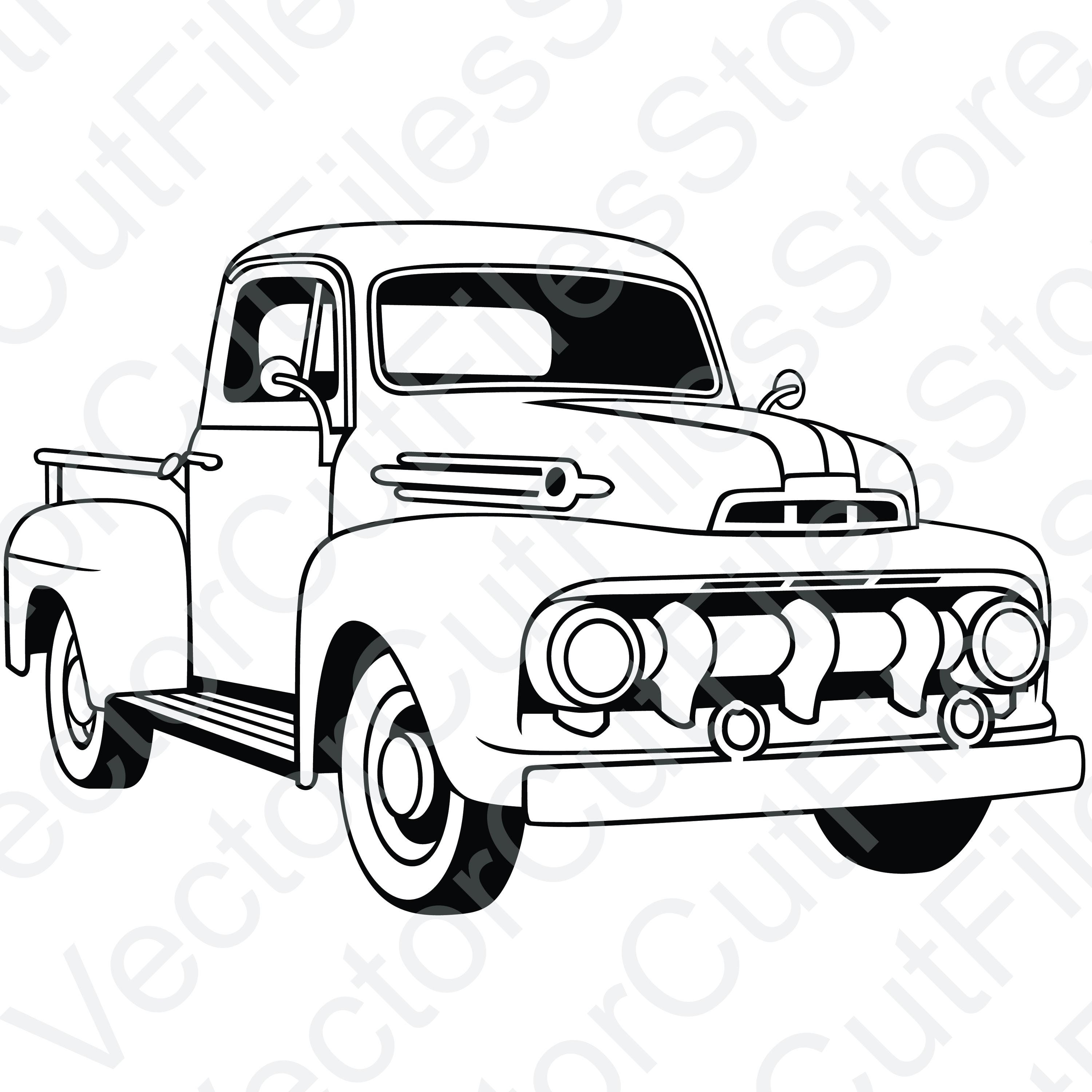 Ford F1 1951 Angled View Vector Cut File - Etsy