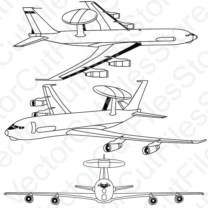 Boeing E-3 Sentry Vector Cut File - Etsy