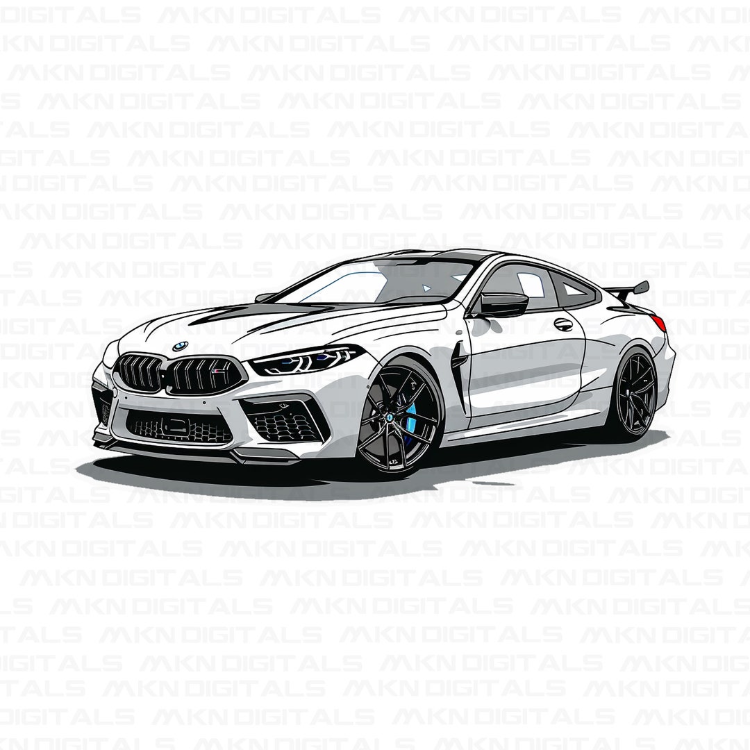 BMW M8 Competition Design, Car Decal & PNG, Bumper Sticker Png, Bumper ...