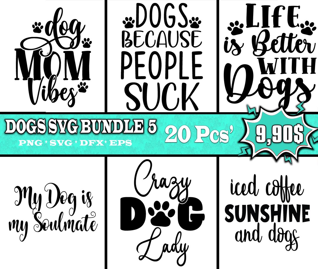 Dogs SVG Bundle 5, Pet Dog SVG Bundle, Pet Dogs Files, Pet Dogs Bundle ...
