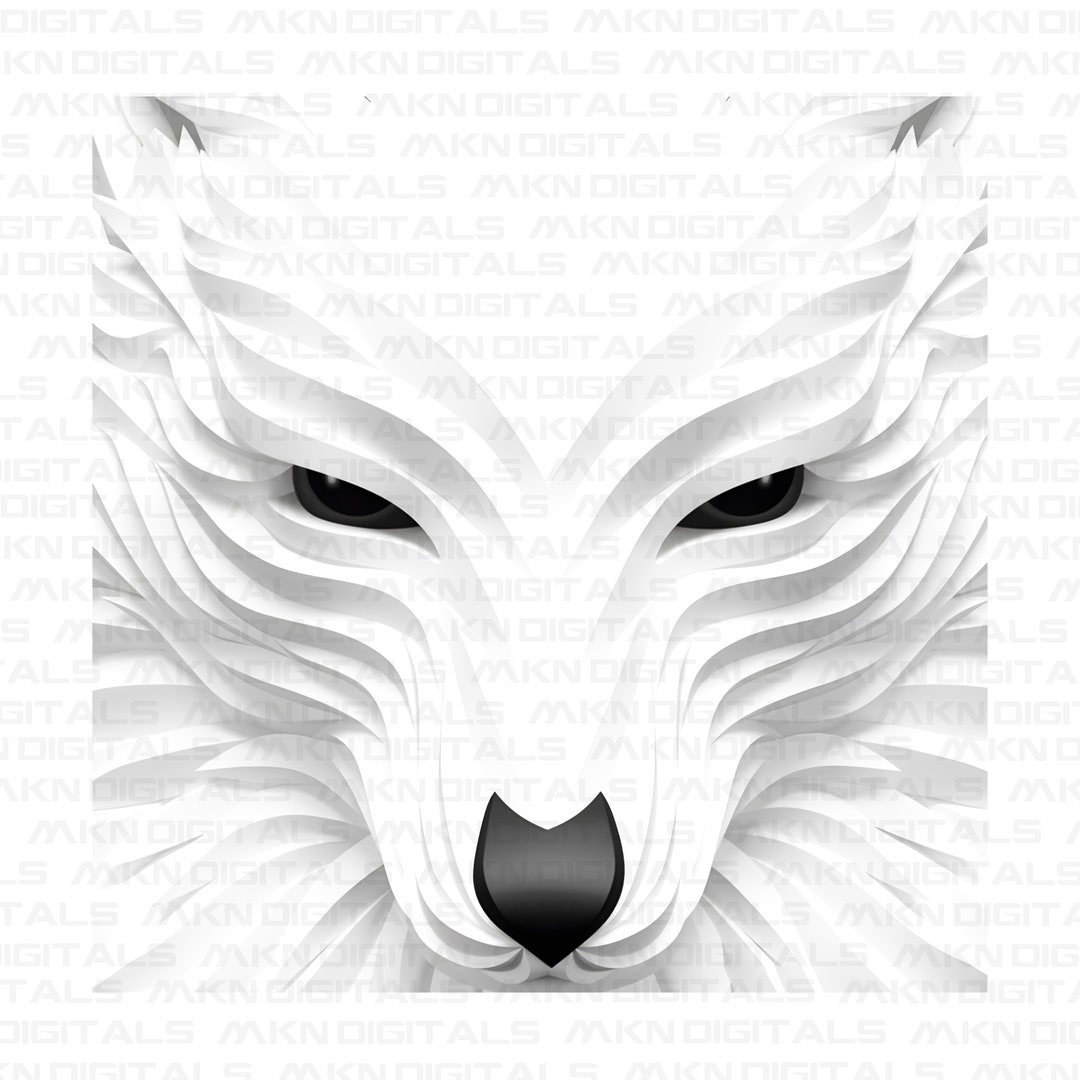 White Wolf Design, Wolf Illustration, 3D Computer Graphics, T-shirt POD ...
