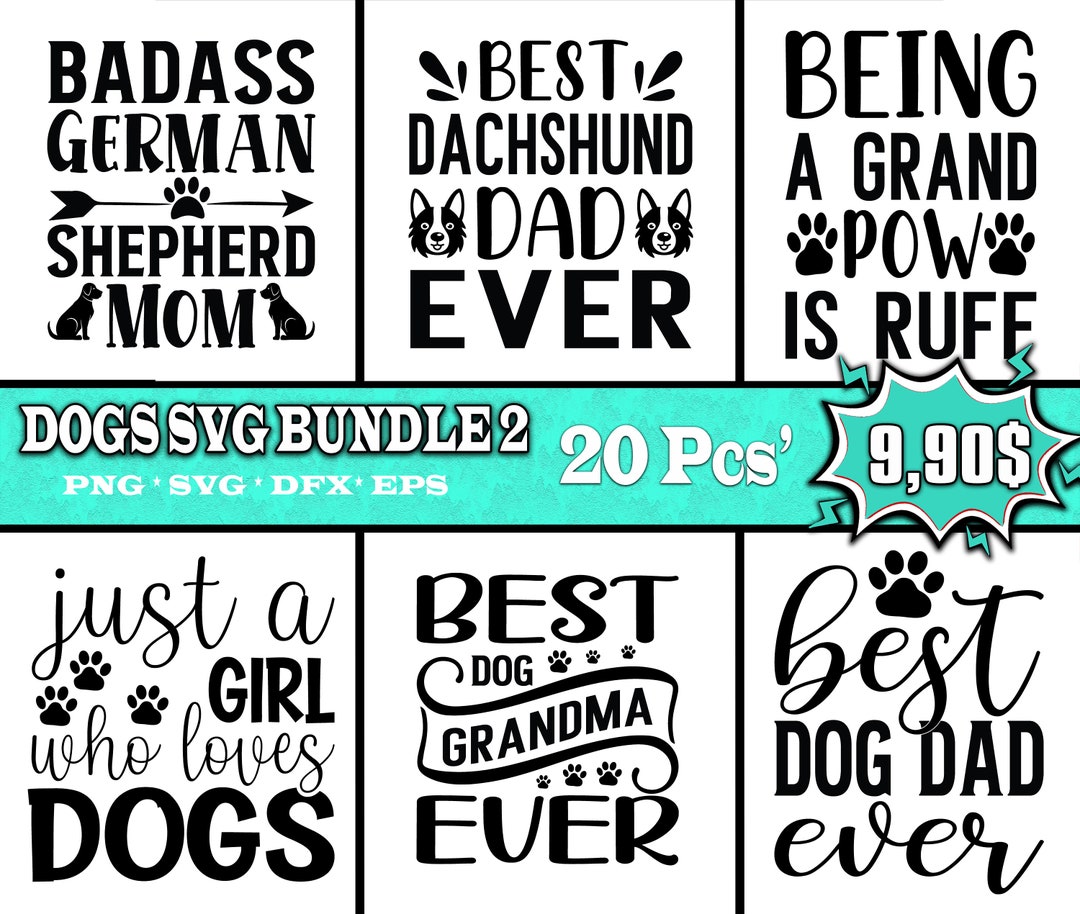 Dogs SVG Bundle 2, Pet Dog SVG Bundle, Pet Dogs Files, Pet Dogs Bundle ...