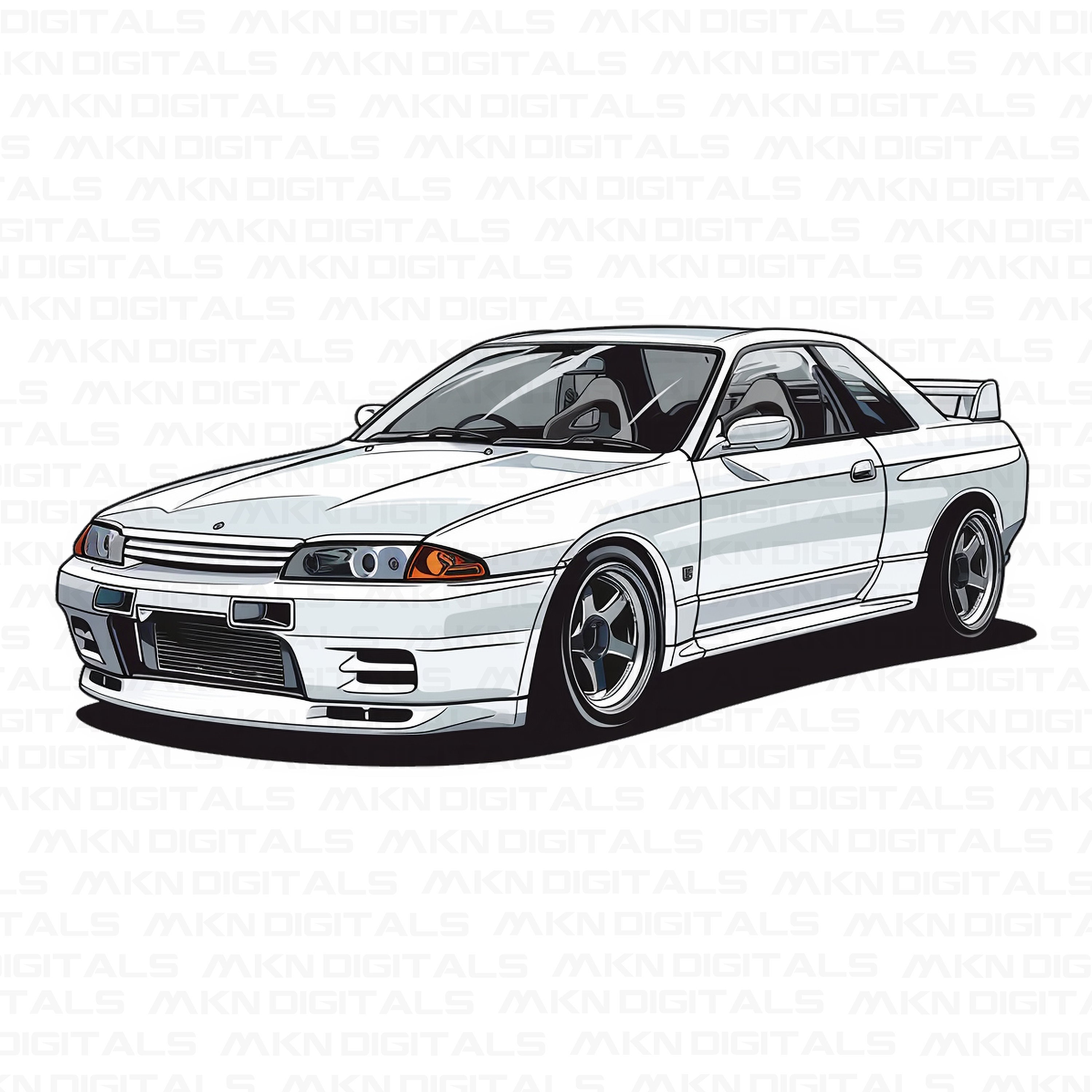 Nissan Skyline GT R32 Design, Car Decal & PNG, Bumper Sticker Png ...