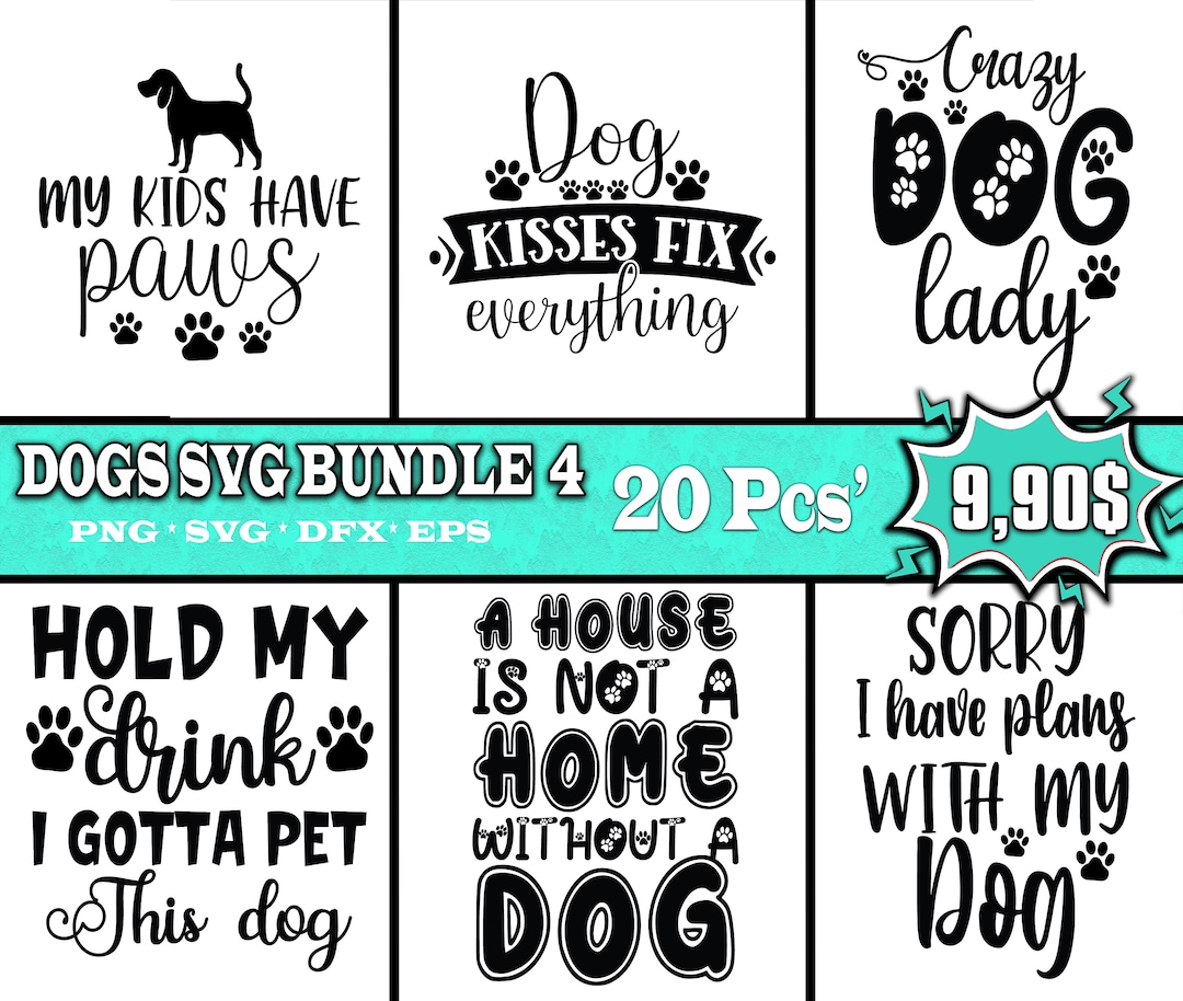 Dogs SVG Bundle 4, Pet Dog SVG Bundle, Pet Dogs Files, Pet Dogs Bundle ...