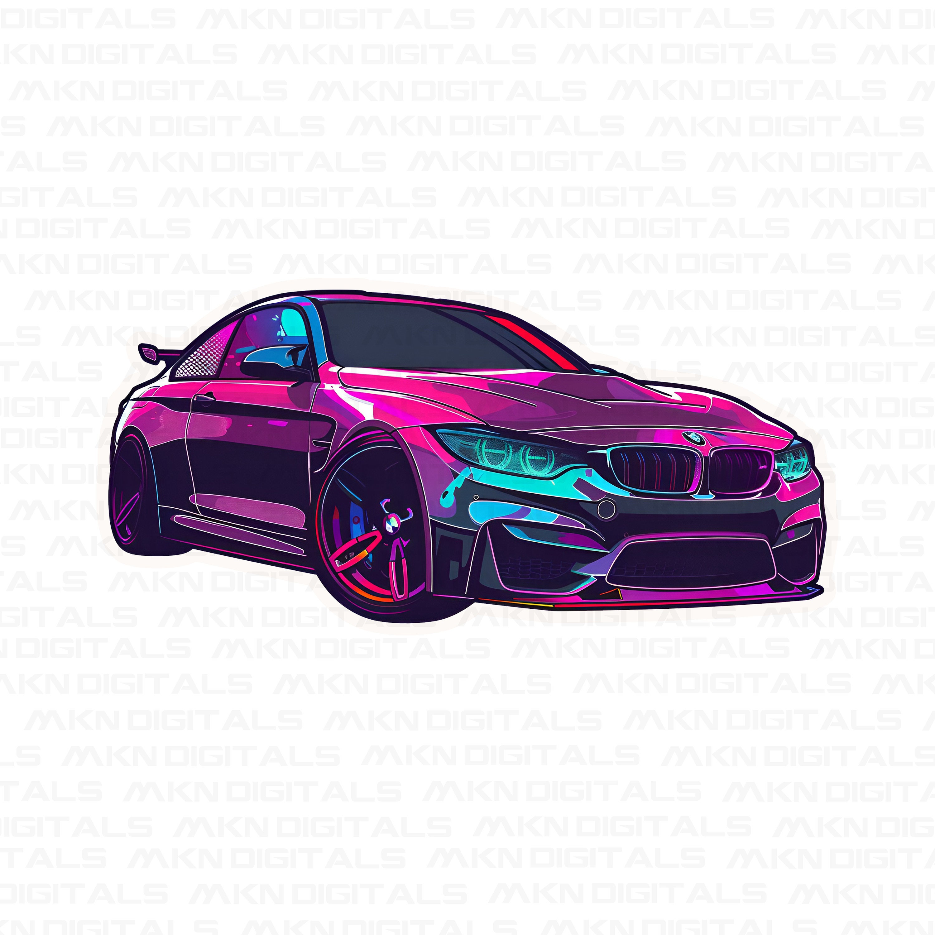 BMW M4 Design, Car Decal & PNG, Bumper Sticker Png, Bumper Sticker ...